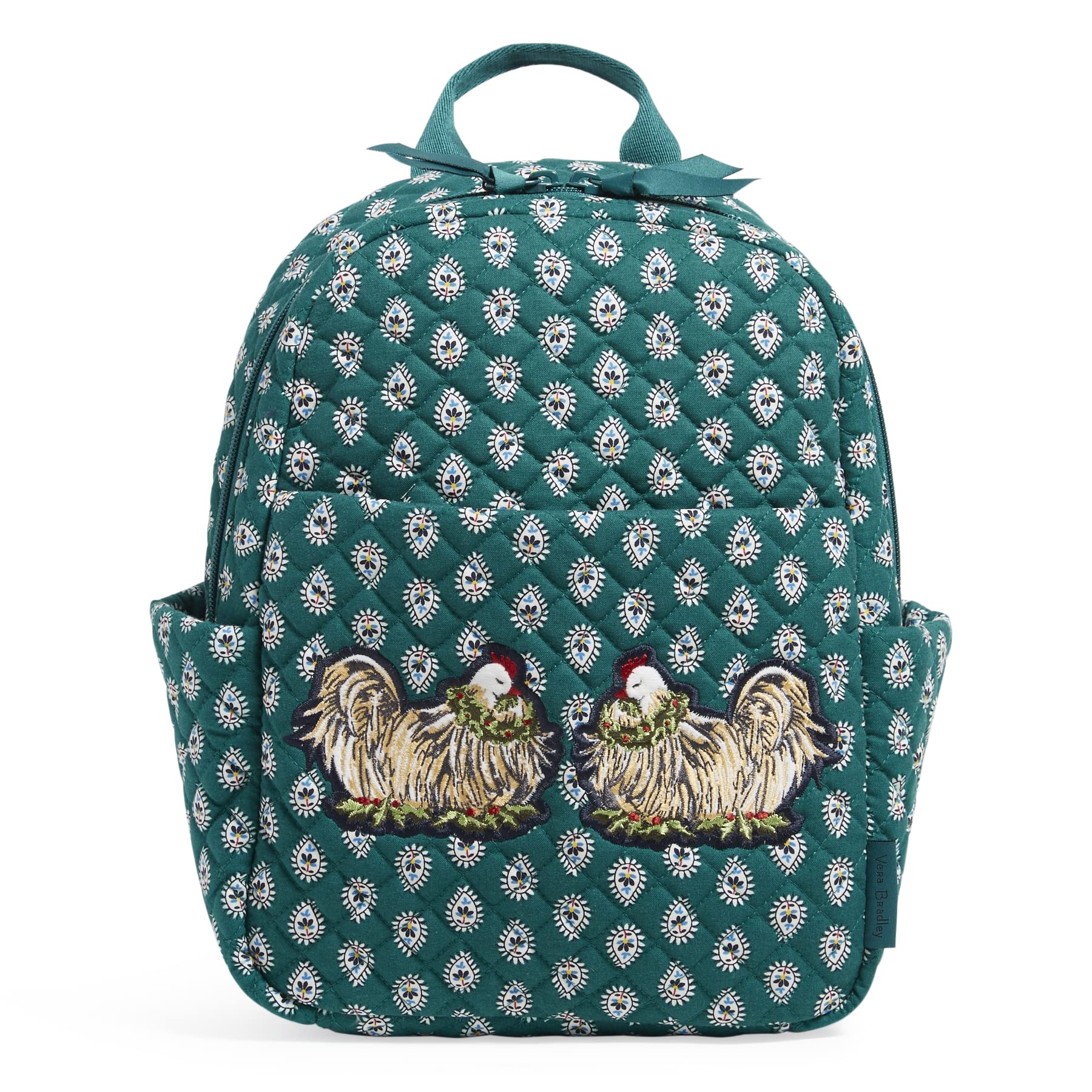 Amazon.com: Vera Bradley Women's Cotton Small Backpack, French Hen ...