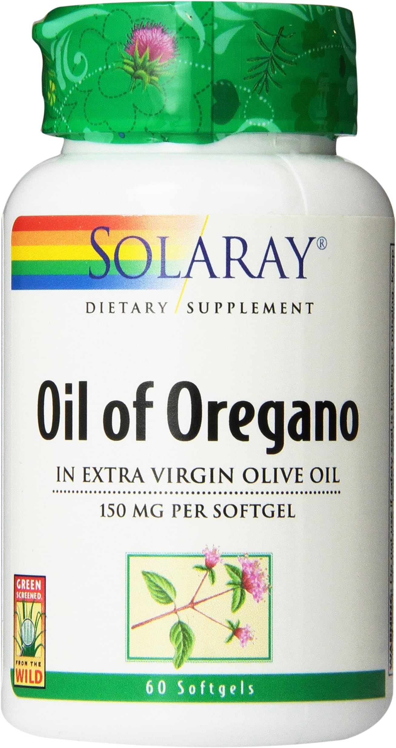 Amazon.com: Solaray Oil of Oregano Supplement, 150 mg, 60 Count ...