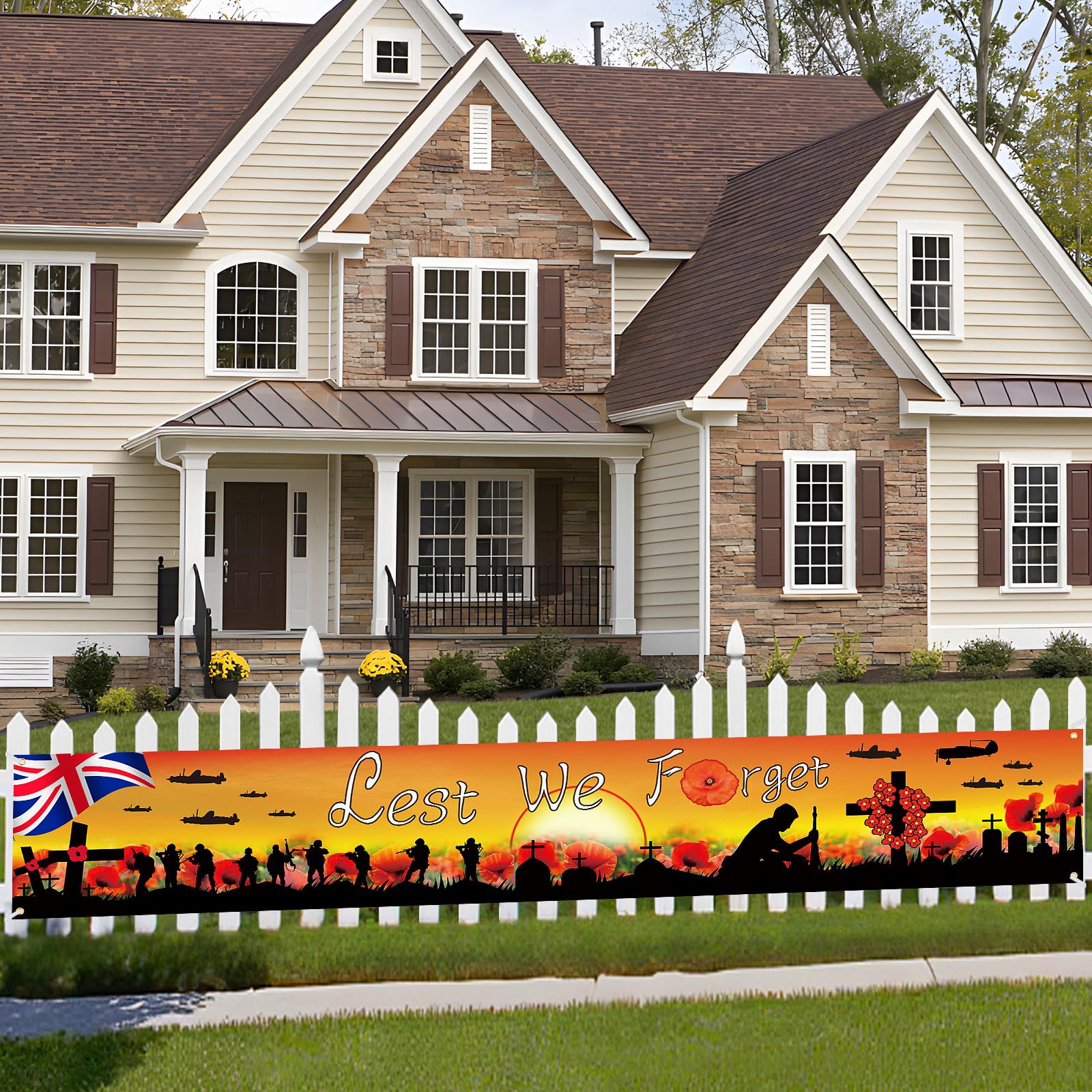 Lest We Forget Flag, 50x300CM Remembrance Day Flag Vivid Color ...