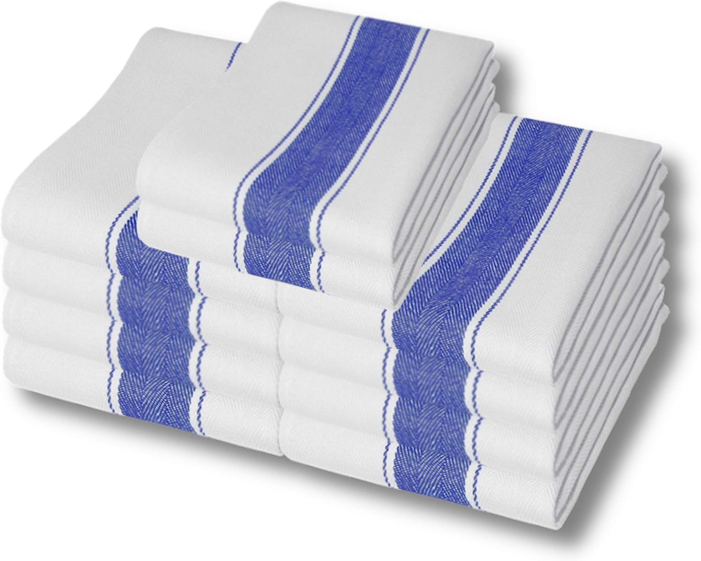 Lex's Linens Pack of 4 100% Cotton Glass Cloths/Glass Kitchen Towel ...