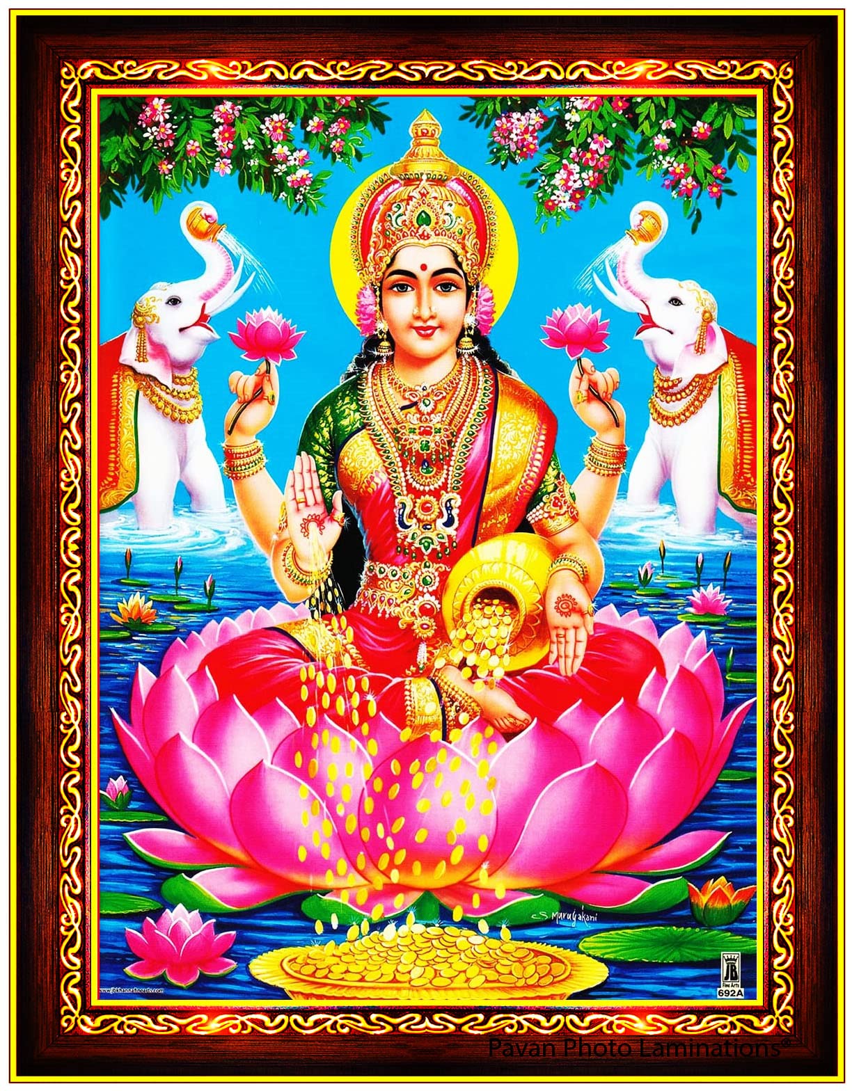 Buy Pavan Photo Laminations Goddess Lakshmi MATA Maa Ma Laxmi Devi ...