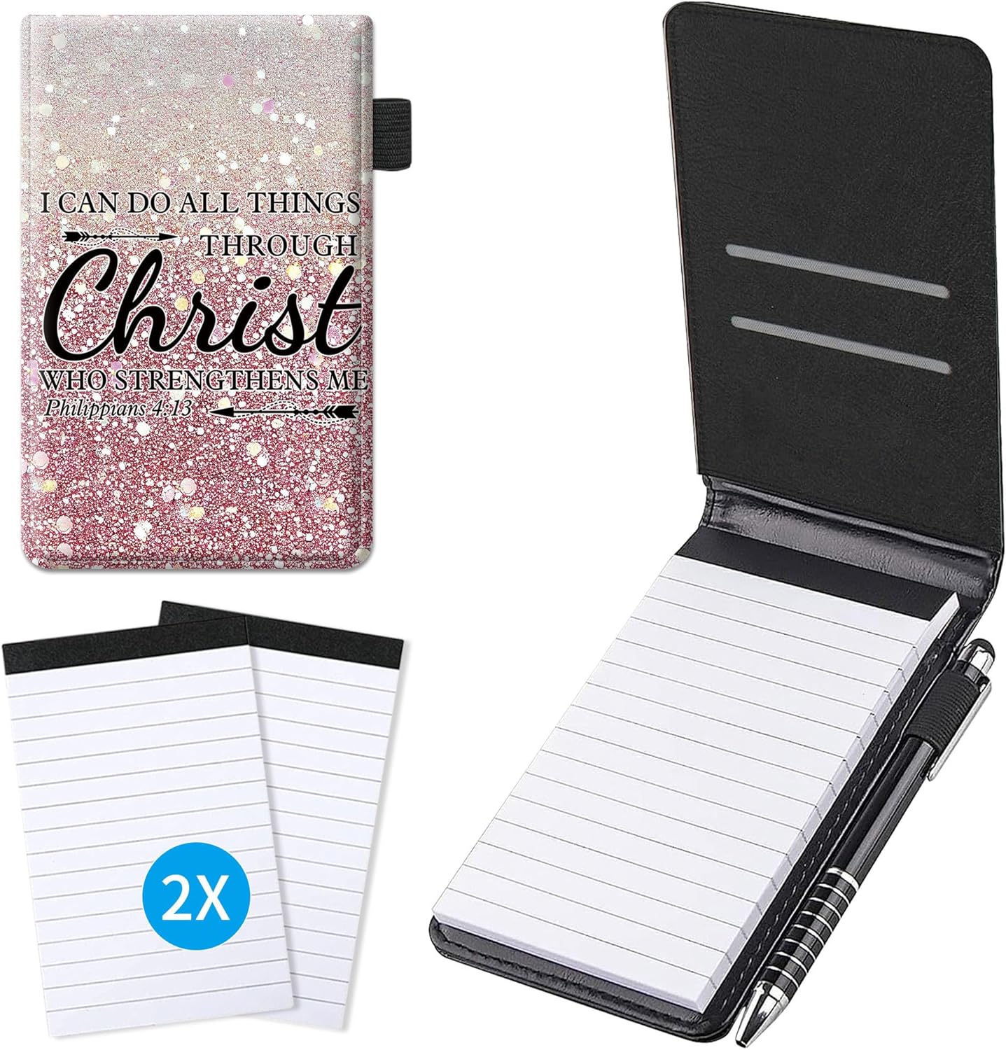 Amazon.com : Small Pocket Notepad Holder Set with Christian Bible Theme ...
