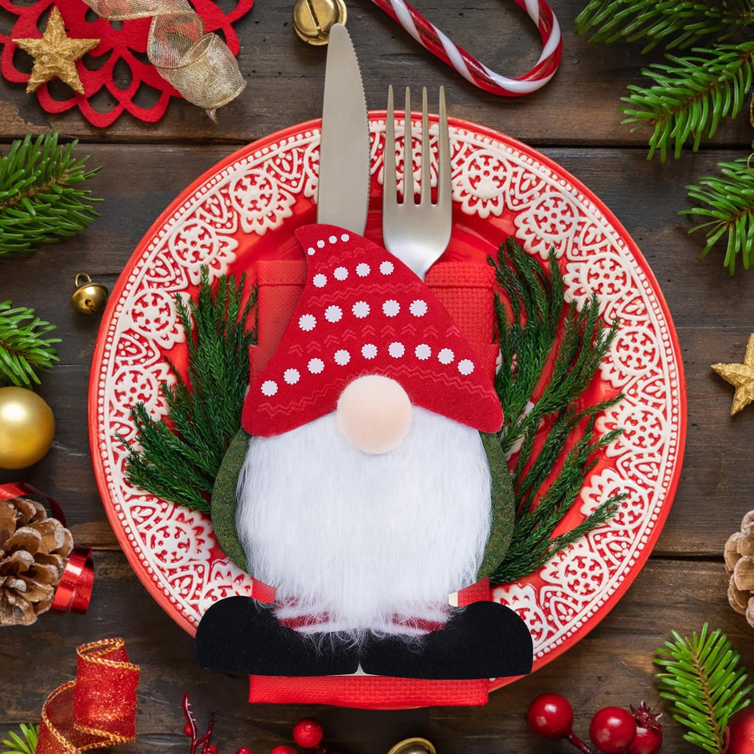 Amazon.com - ALLYORS 6 PCS Christmas Silverware Holder, Christmas ...