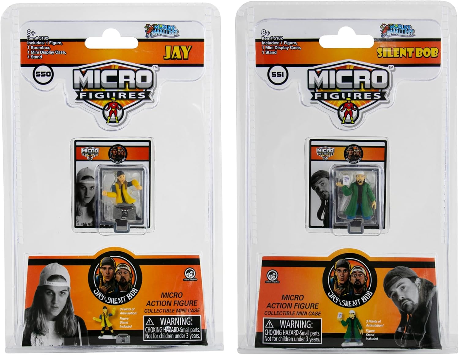 Amazon.com: World's Smallest Jay and Silent Bob Set Bundle of 2 Micro ...