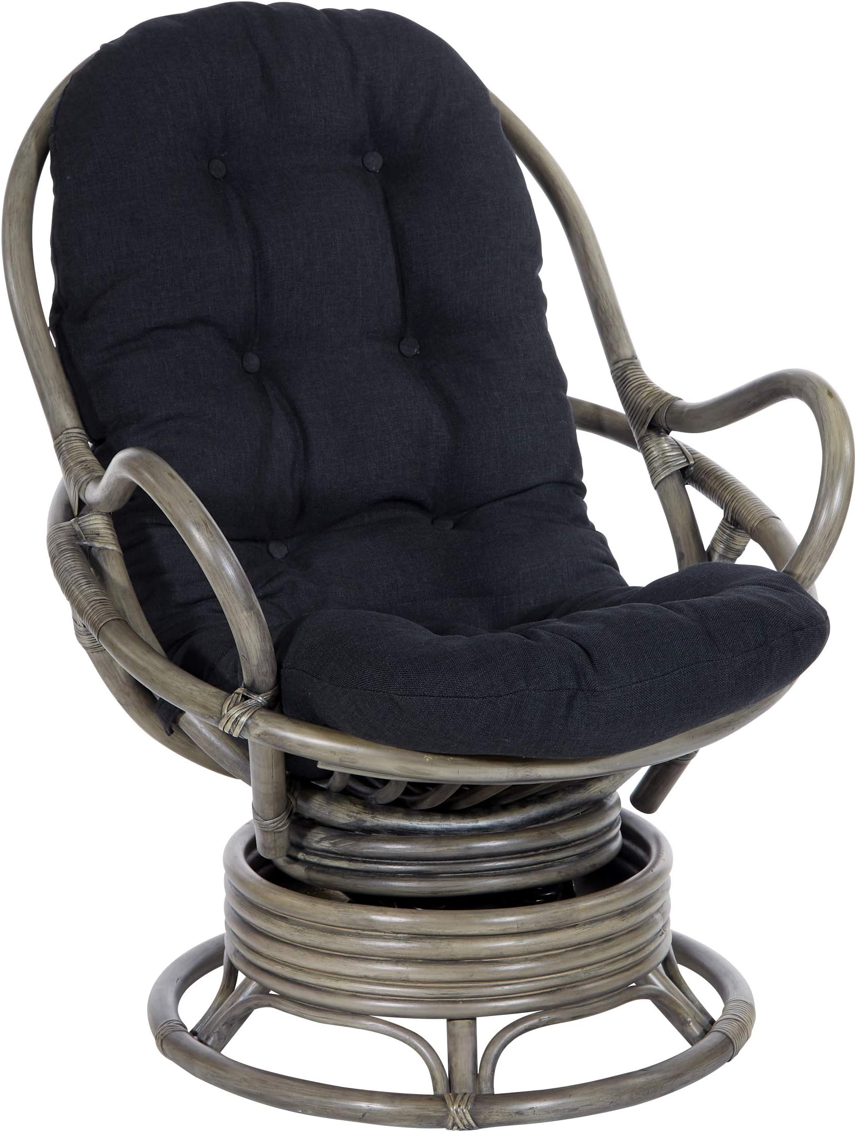 Amazon.com: Lounge Swivel Rocking Rattan Wicker Java Chair w/Red ...