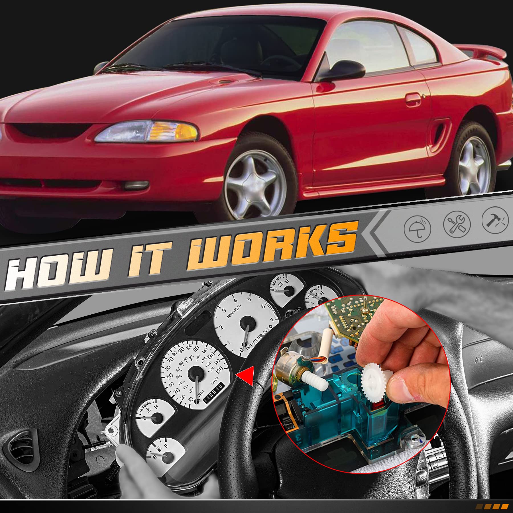 Snapklik.com : HERCOO Speedometer Odometer Gear Repair Kit New Speedo ...