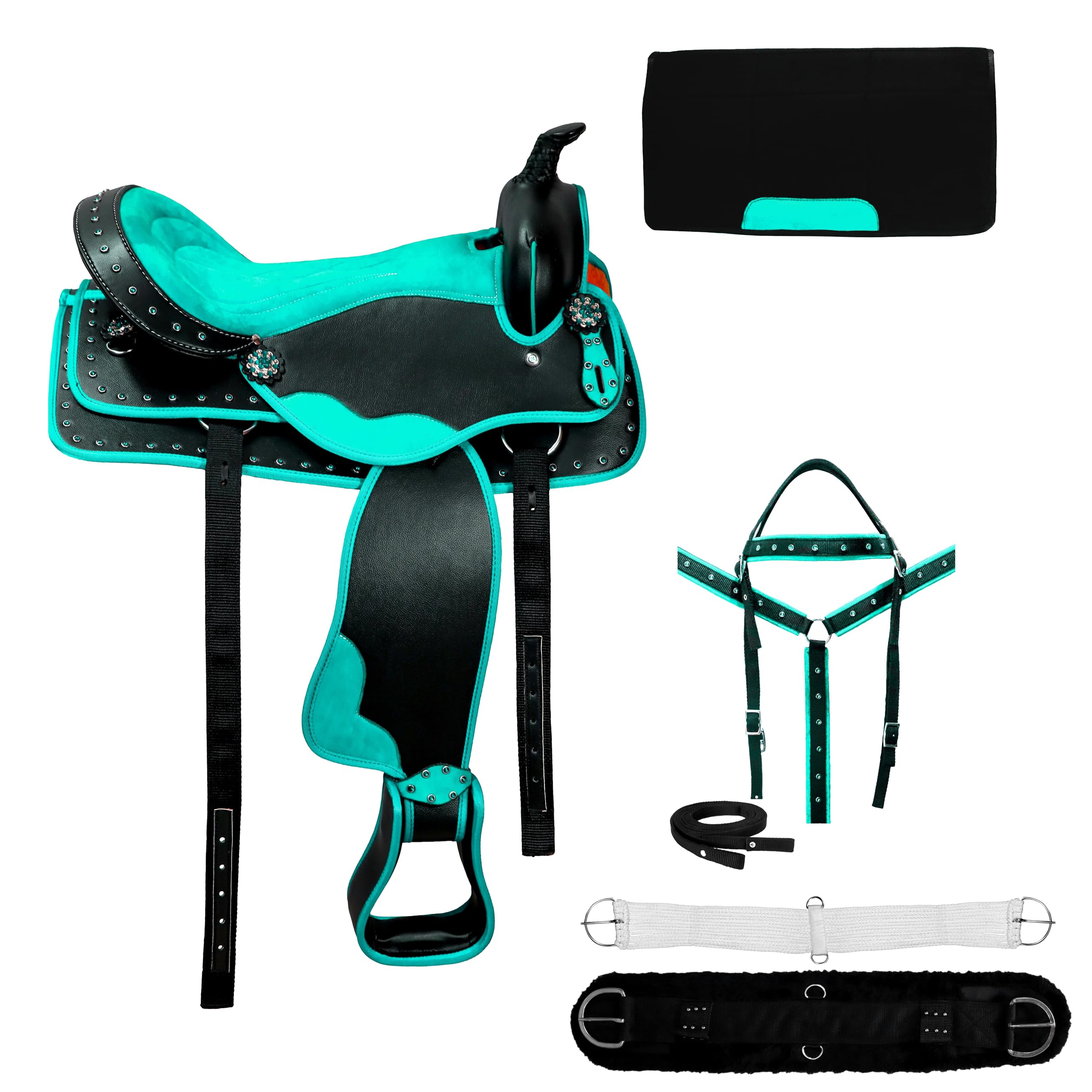 SUPREME SADDLERY Classic Barrel Racing Handmade Western Synthetic Horse ...