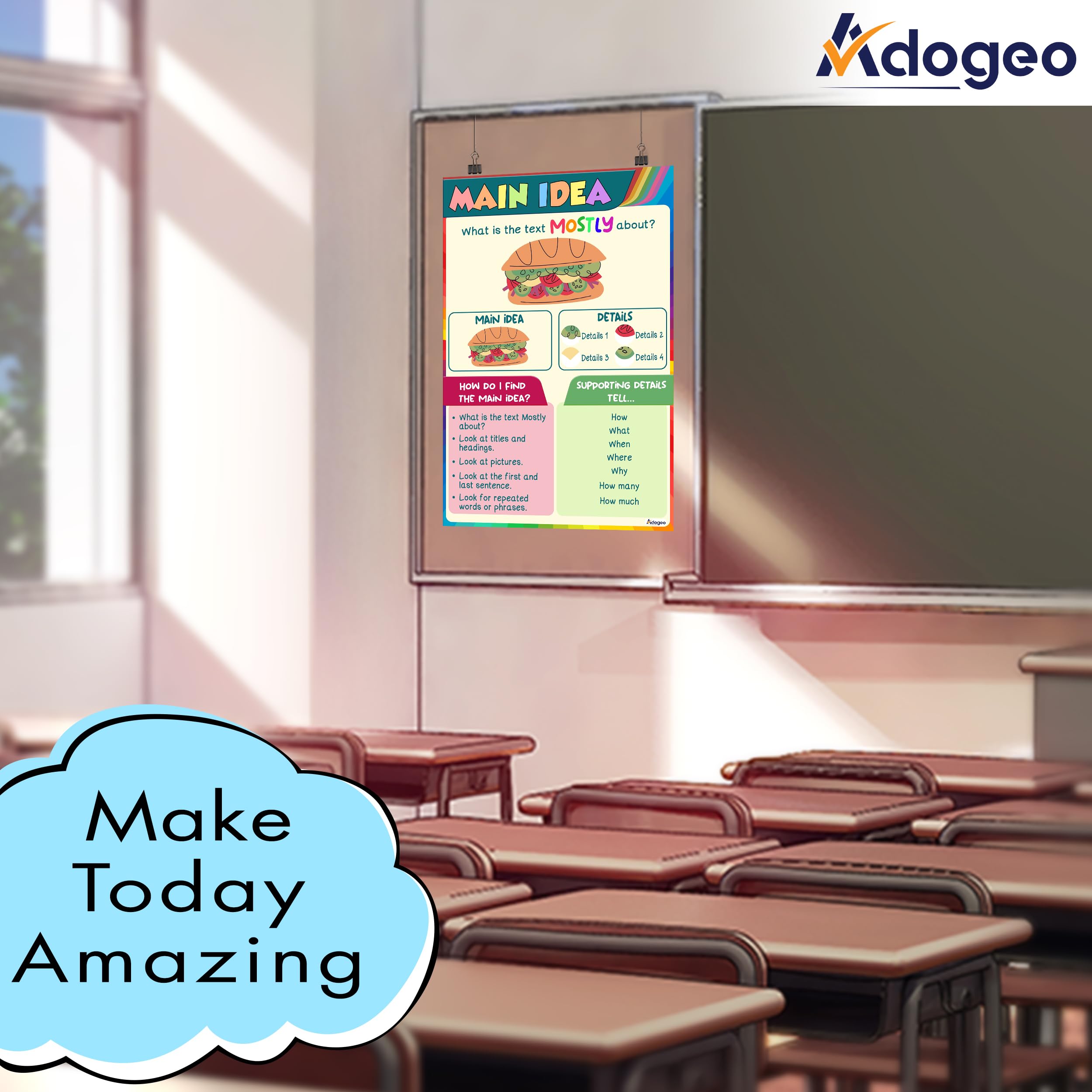 Snapklik.com : Main Idea Poster For Classroom - Reading Comprehension ...