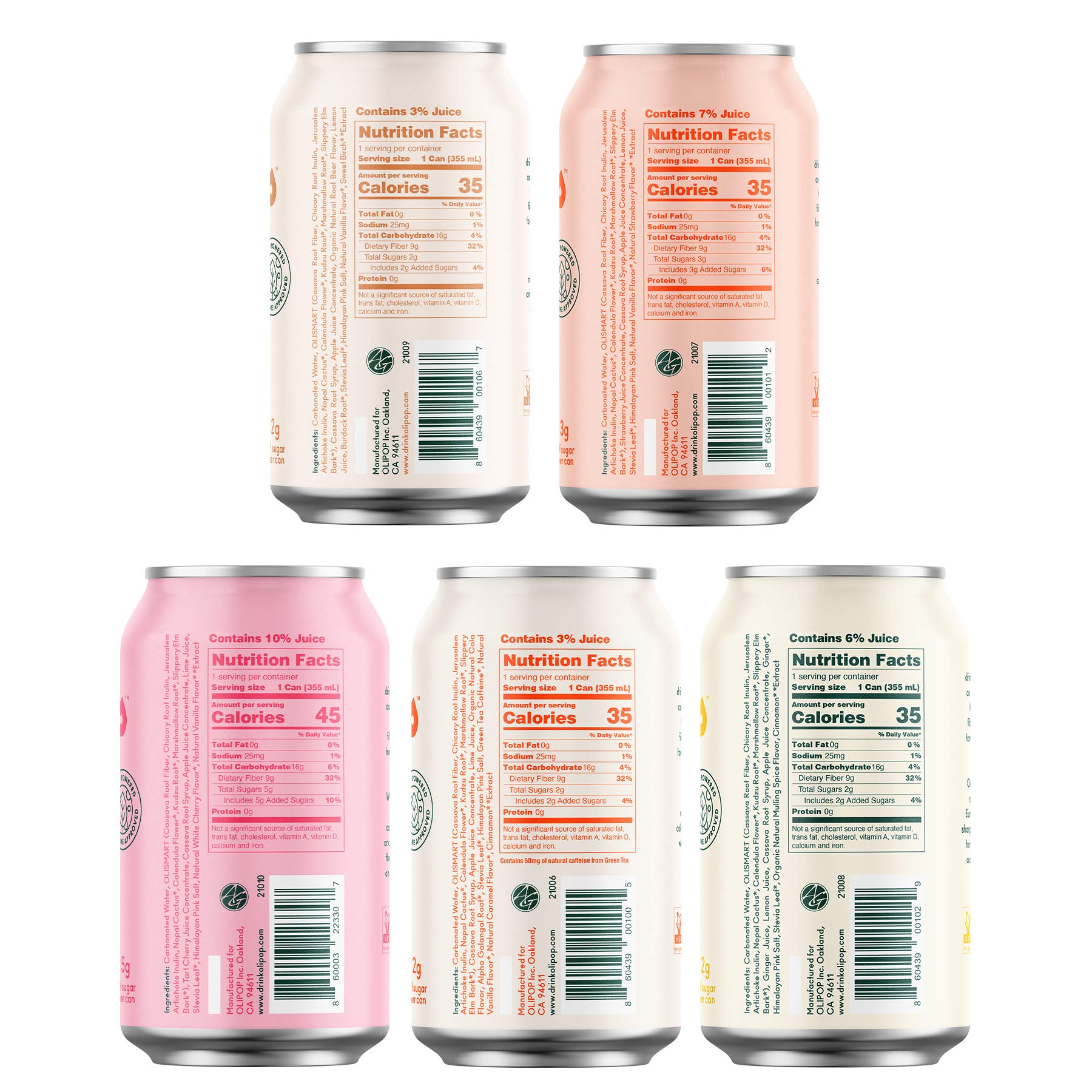 Snapklik.com : OLIPOP - 5-Flavor Soda Variety Pack, Healthy Soda Sampler, Prebiotic Soft Drinks ...