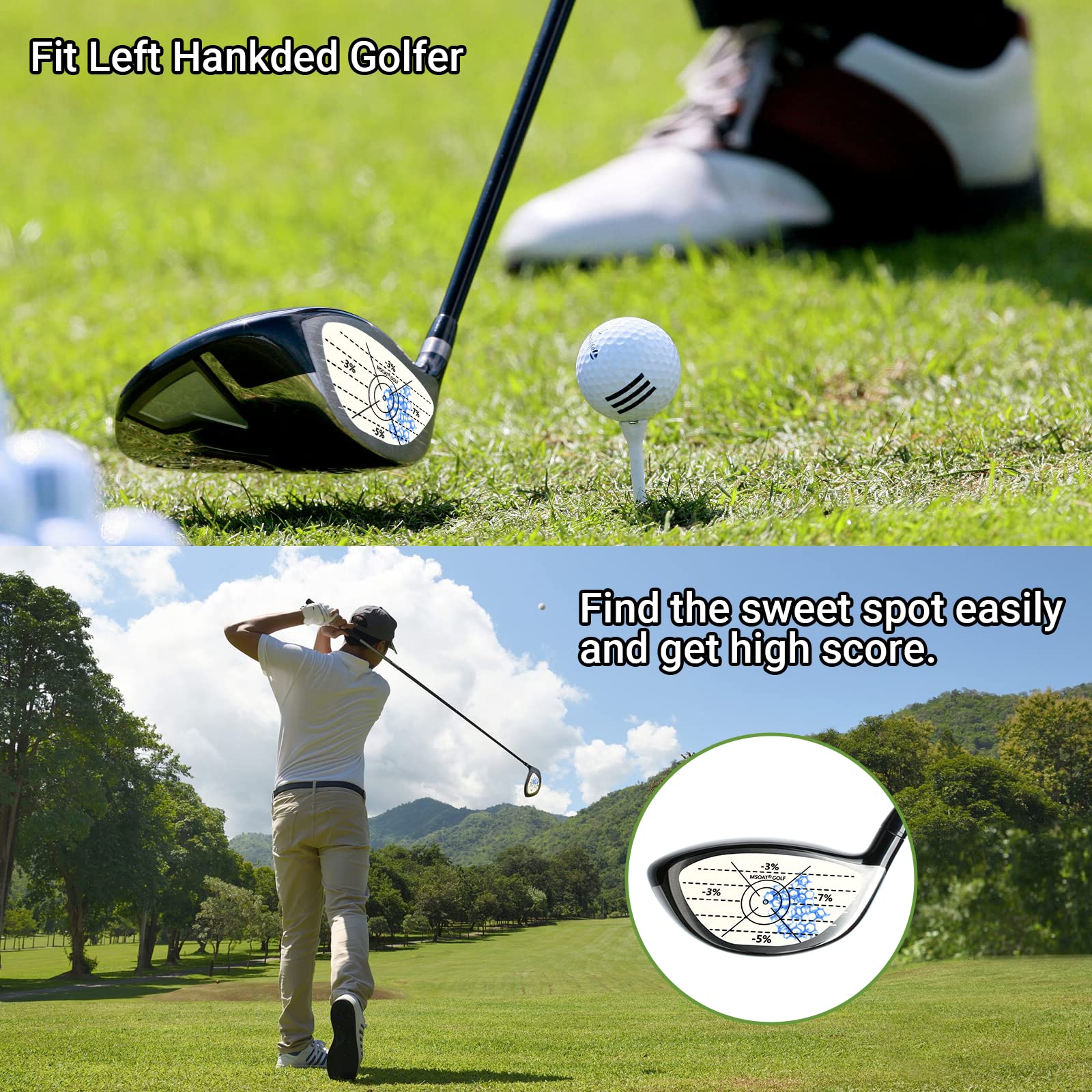 Snapklik.com : MSOAT Left Handed Golf Impact Tape Set, 120pcs