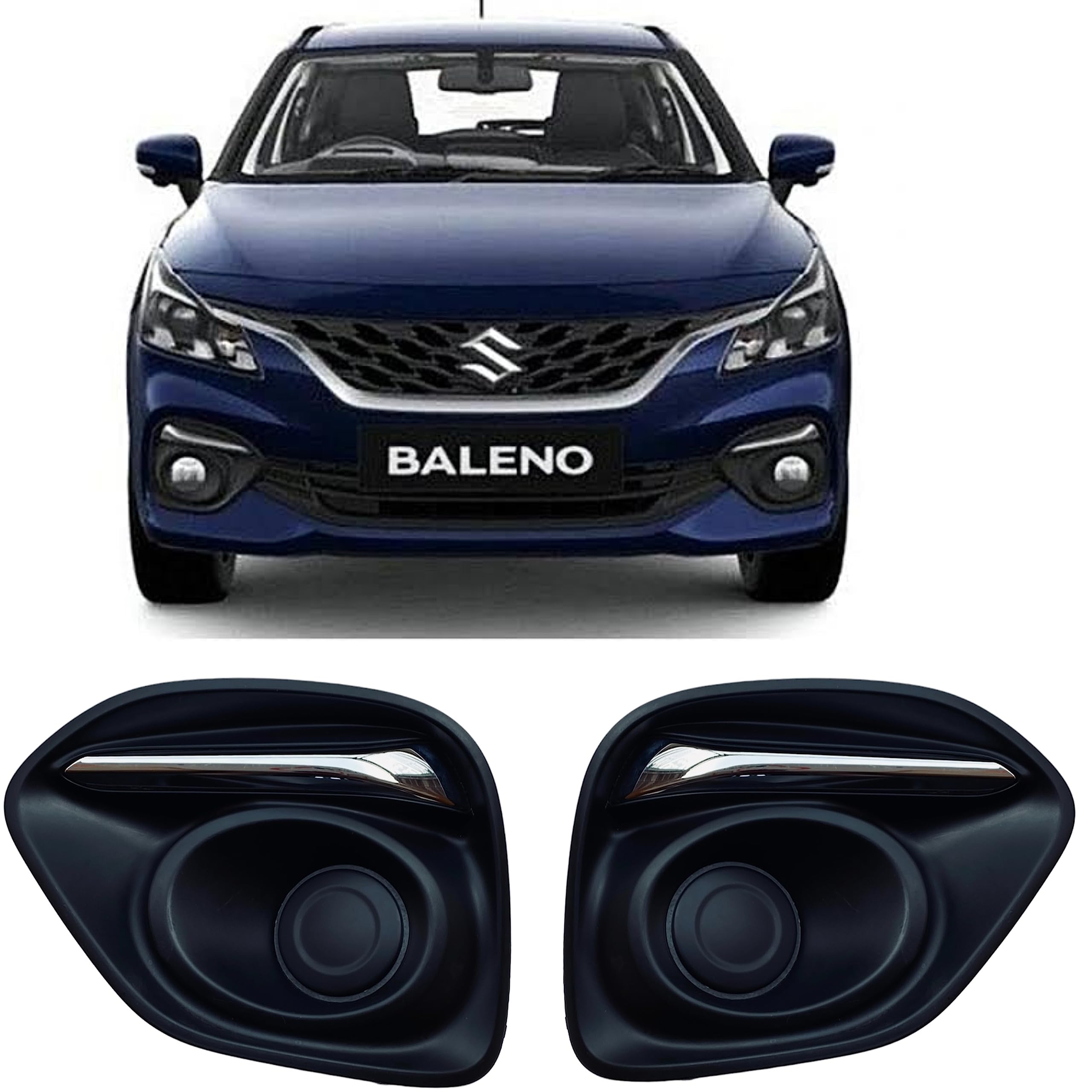 SNTP 2Pcs(L+R) Fog Lamp Cover For Baleno Type 3 (2022-Present) Black ...