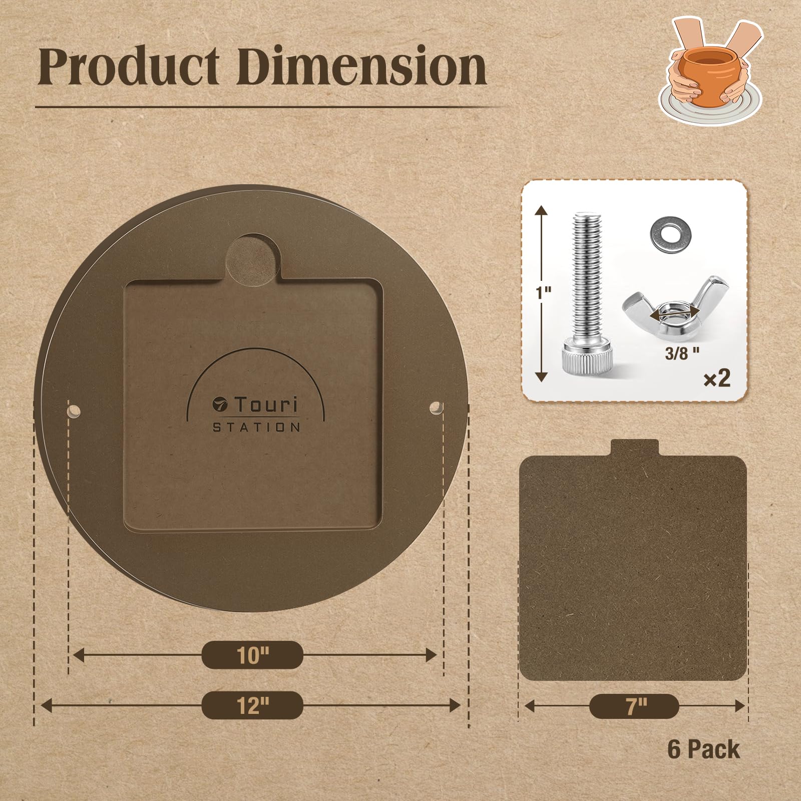 Snapklik.com : Pottery Bats Set For Pottery Wheel, 1 Pack 12” Round ...