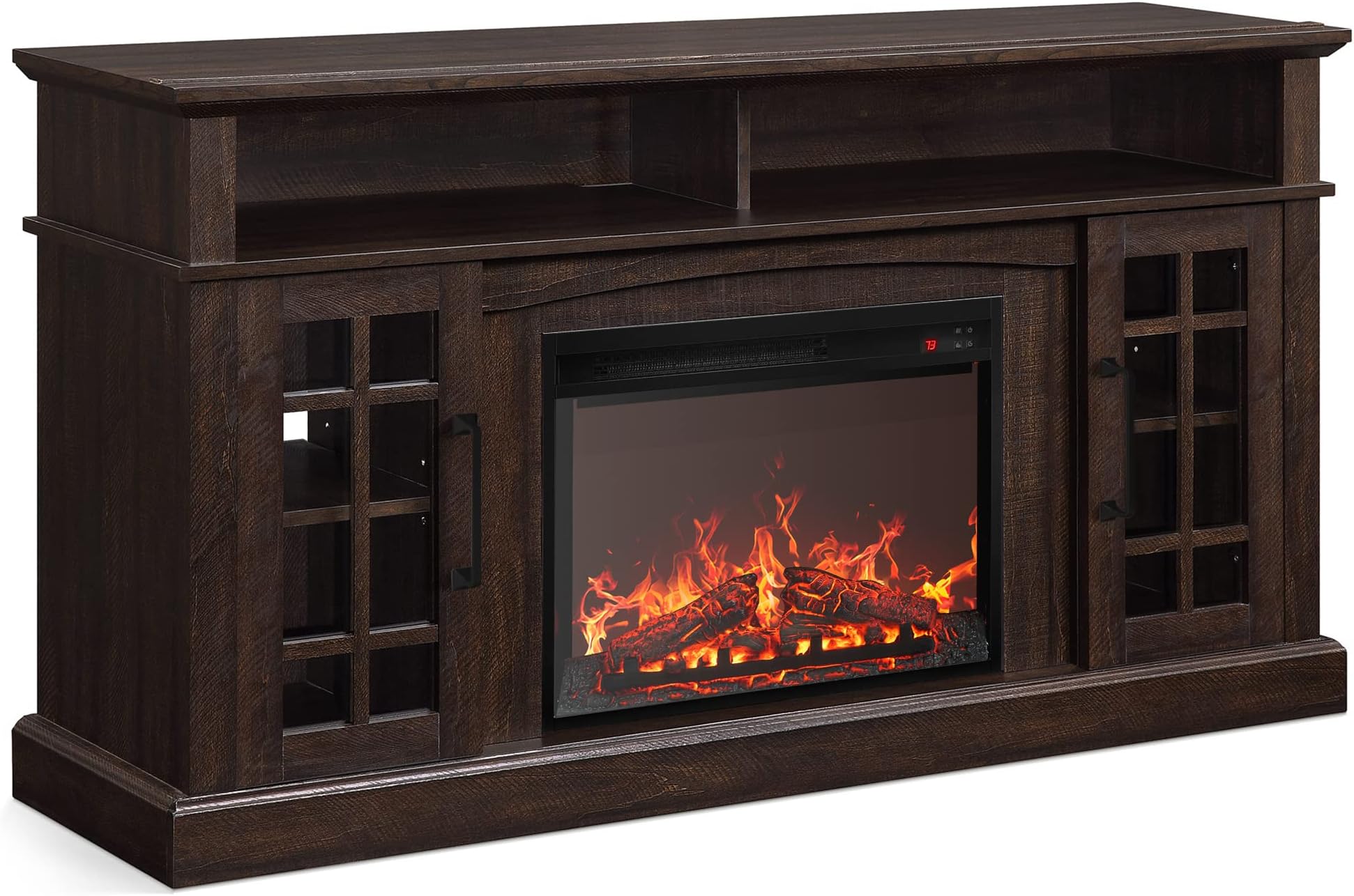 Amazon.com: Pemberly Row 58" Tall Electric Fireplace TV Stand Console ...