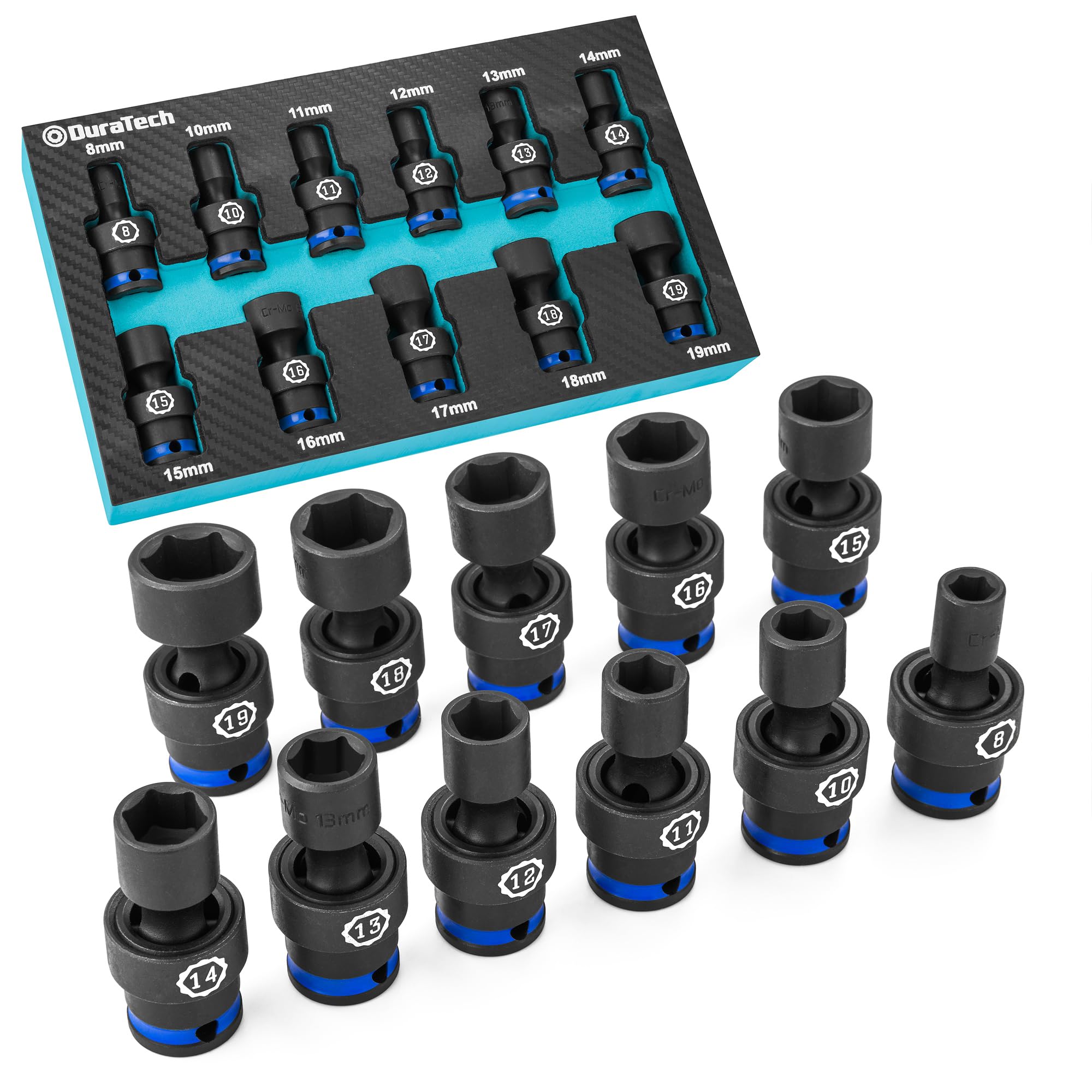 DURATECH 3/8" Drive Impact Universal Joint Socket Set, Swivel Socket ...