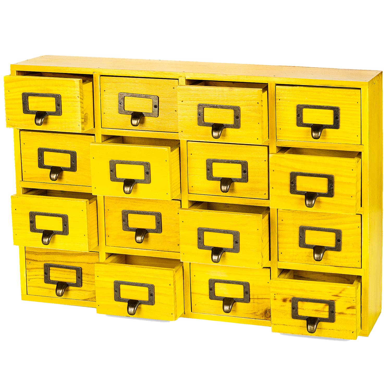 Yellow 16 Slot Wooden Drawer Unit Country Style Desk Organizer ...