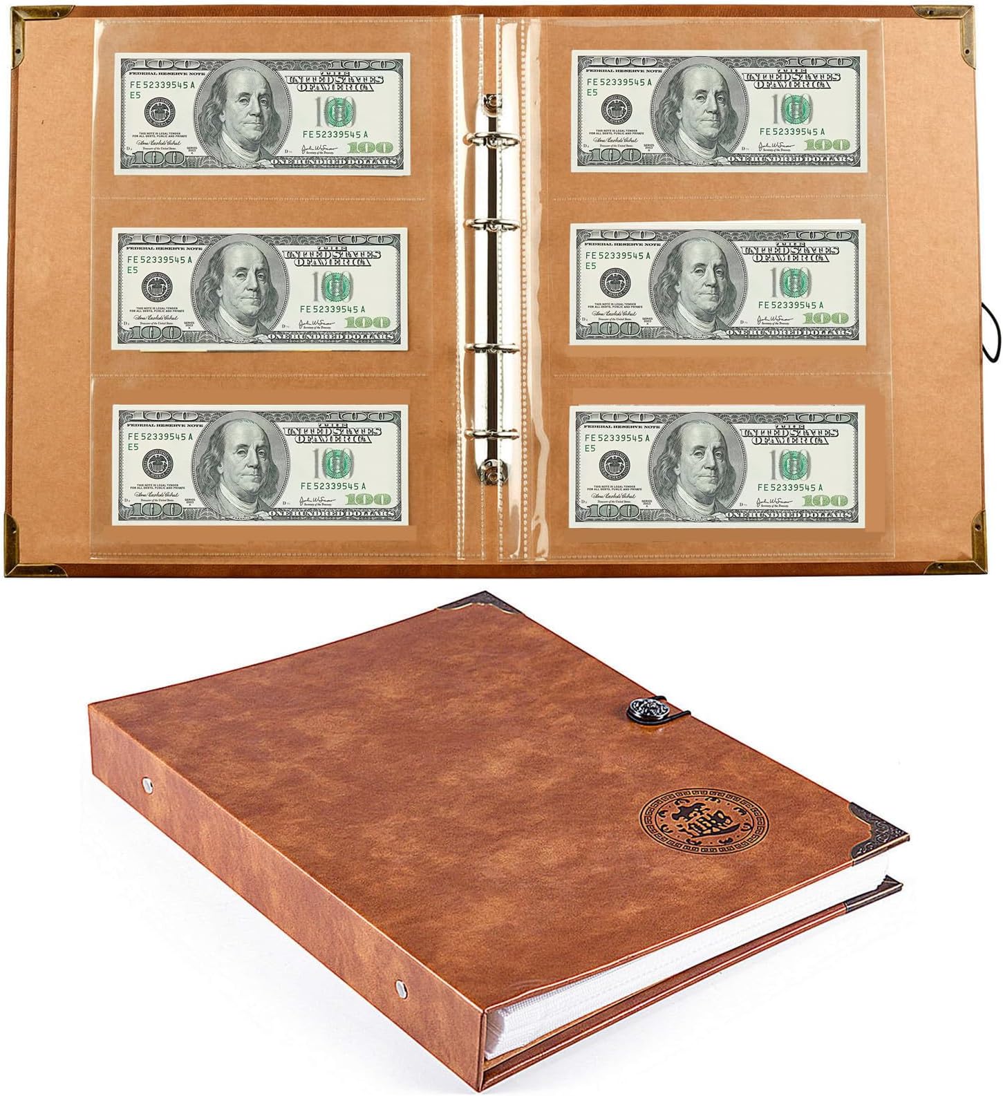 Amazon.com: 100 Pocket Currency Album - 7 × 4 inch Portable Banknotes ...