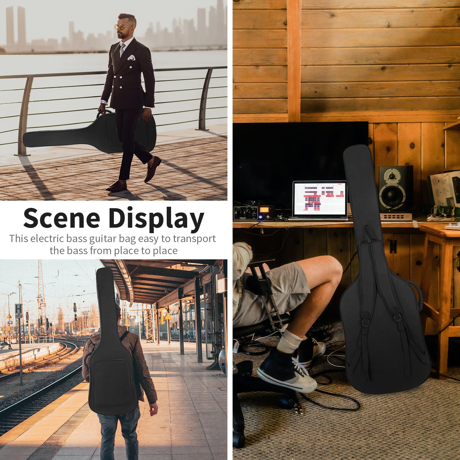 Snapklik.com : Muscab Bass Guitar Bag 7mm Padding Waterproof Electric ...