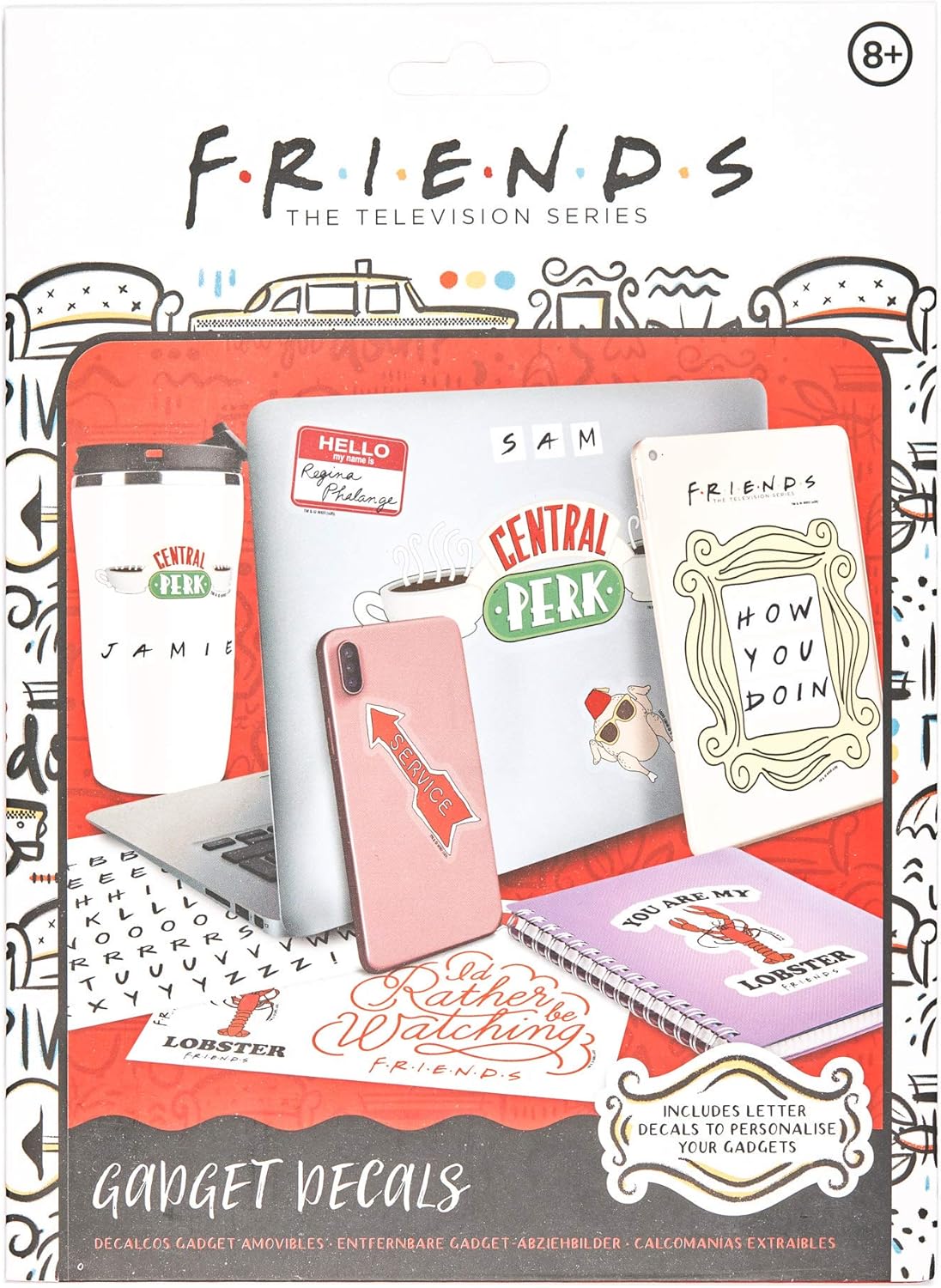 Amazon.com: Friends Gadget Decals - 4 Sheets of Removable Waterproof ...