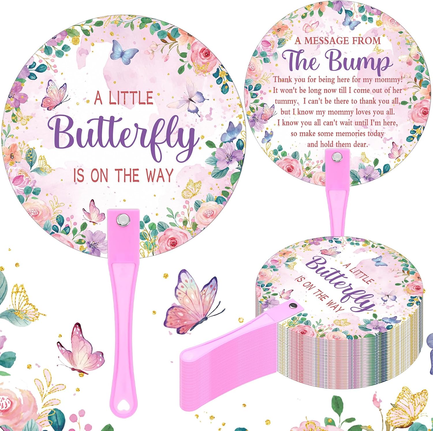 Amazon.com: Burbell 50 Pcs Butterfly Baby Shower Party Favors for ...