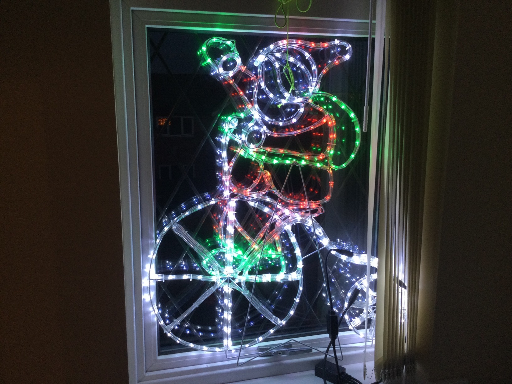 Christmas Concepts® Rope Light Santa On Bicycle with Flashing Wheel ...