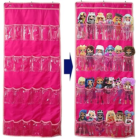 Amazon.com: DUOLAM Hanging Over Door Toy Storage Organizer (24 Pockets ...