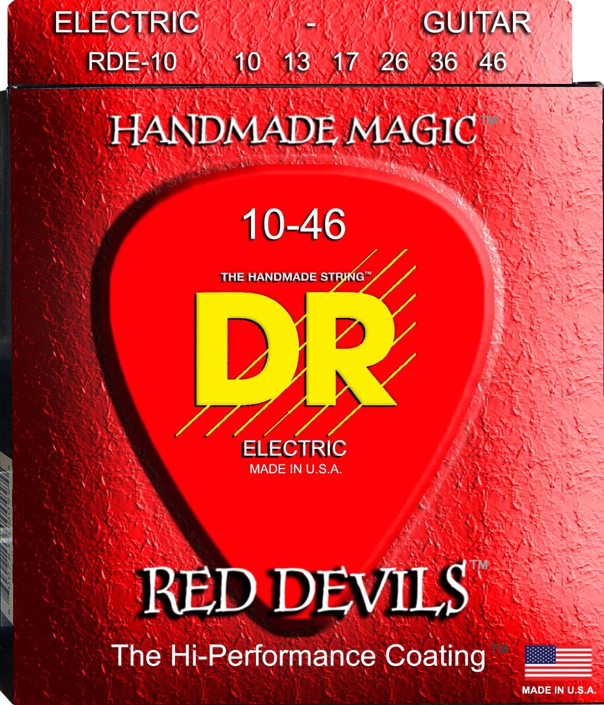 Amazon.com: DR Strings Red Devils - Extra-Life Red Coated Electric 10-46