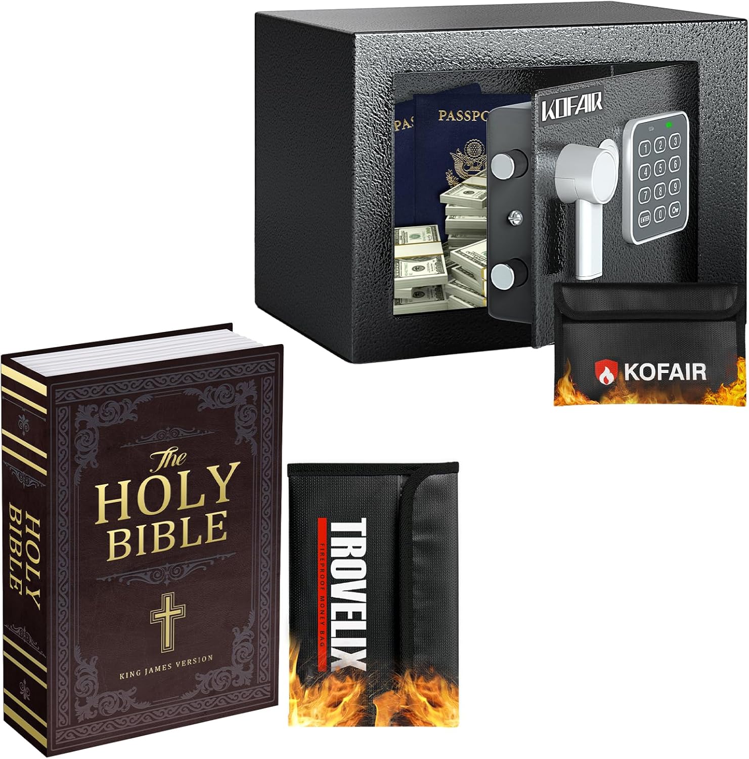 Amazon.com: Book Safe with Combination Lock (Bible) and Safe Box((0.23 ...