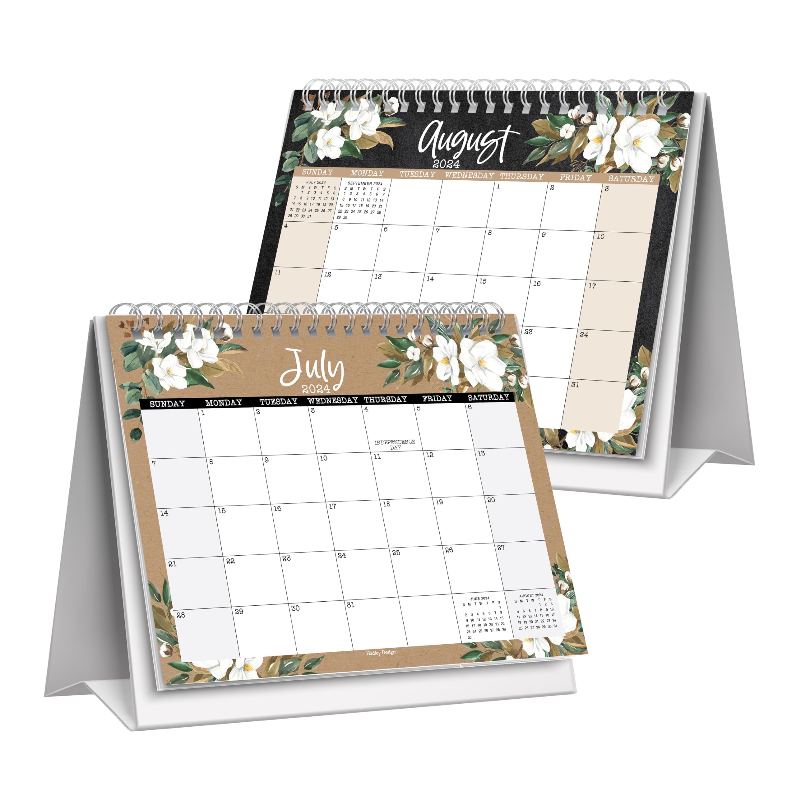 Snapklik.com : Floral Small Desk Calendar 2024 Standing Flip - Desktop ...