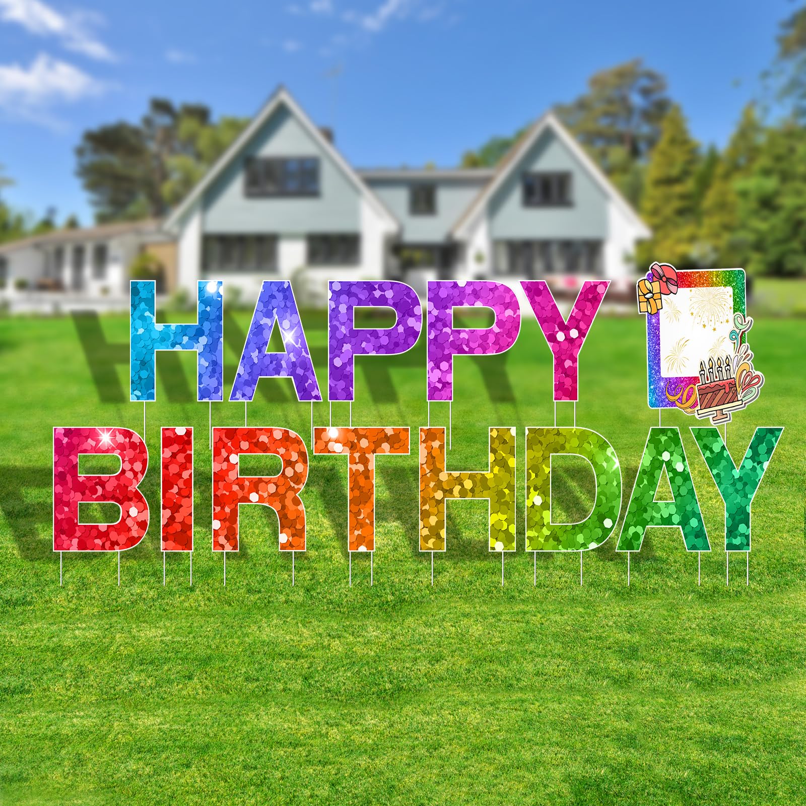 Amazon.com : 14Pcs Happy Birthday Yard Signs with Stakes, Flordeluna 16 ...
