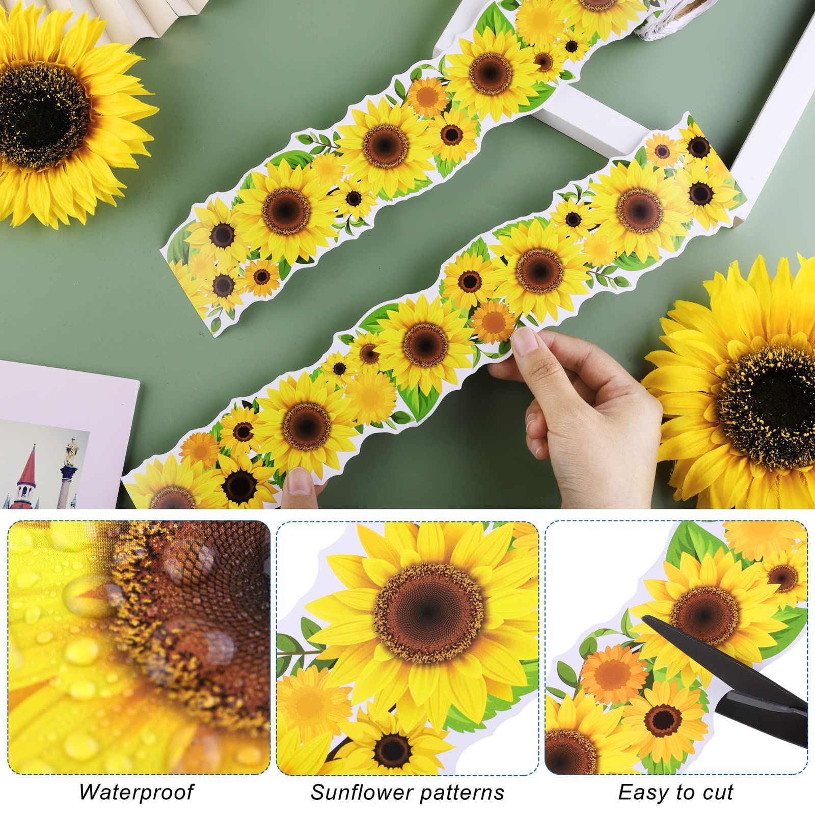 Snapklik.com : Durony 65.6 Feet Sunflower Bulletin Board Borders ...