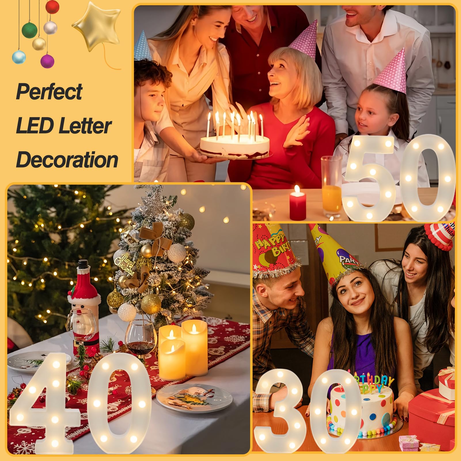 Snapklik.com : LED Marquee Letter Lights, Decorative Light Up Numbers ...