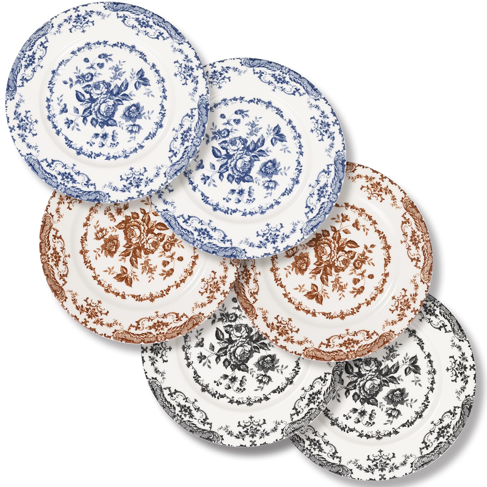 Amazon.com | HomeElves Salad Plates, 8.5 Inch Ceramic Plates Set of 6 ...