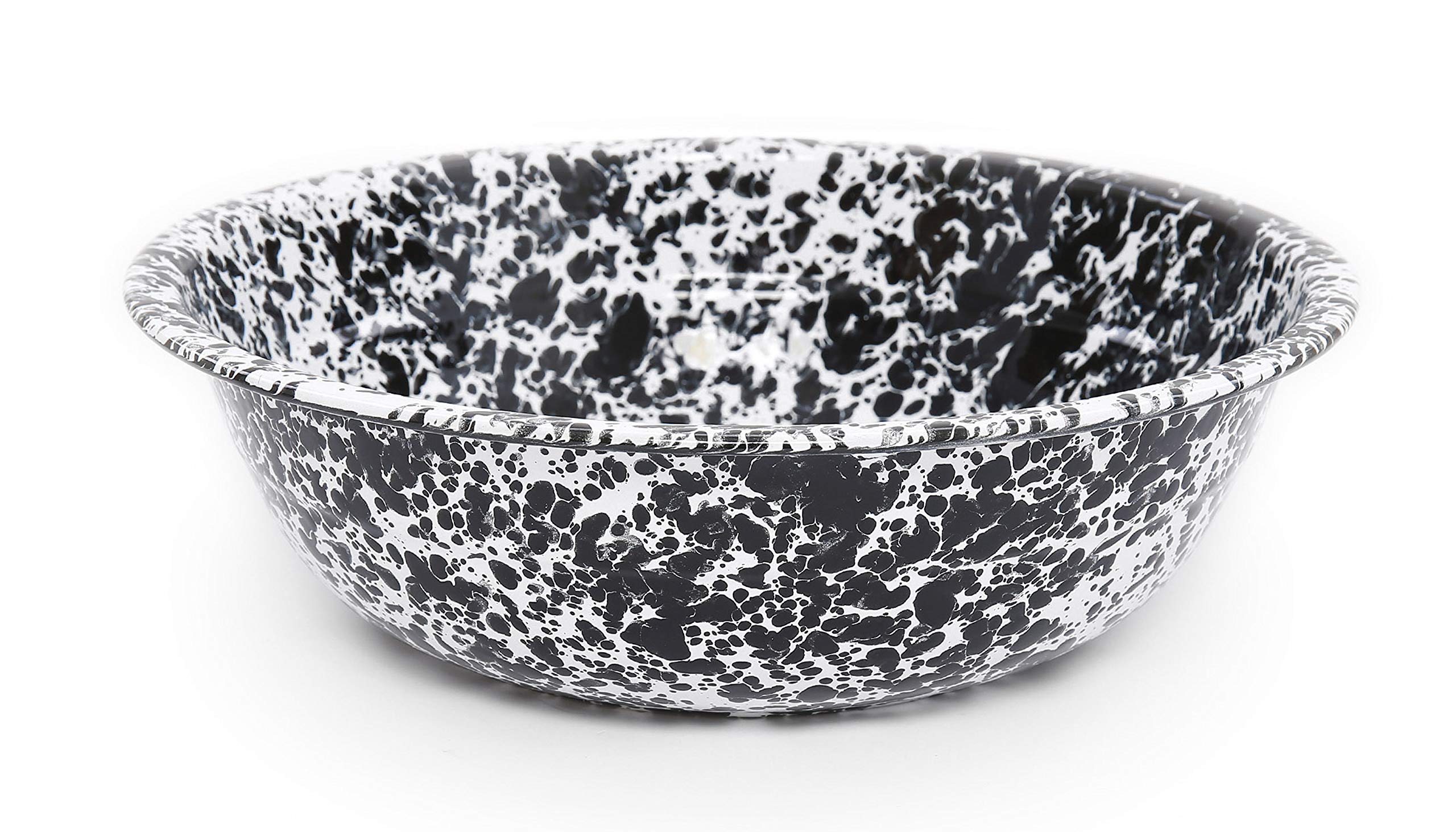 Snapklik.com : Enamelware Small B, 4 Quart, Black/White Splatter