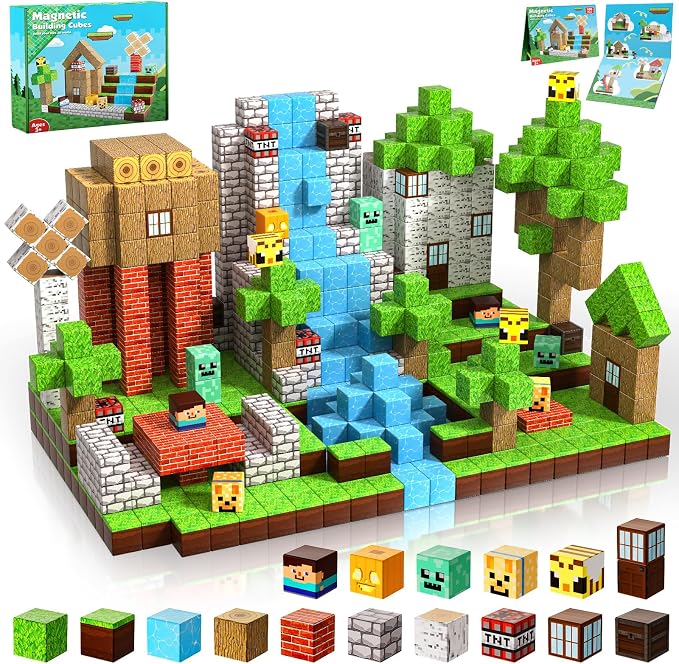 Amazon.com: ToyUnited Magnetic Blocks-100PCS Magnetic Building Blocks ...