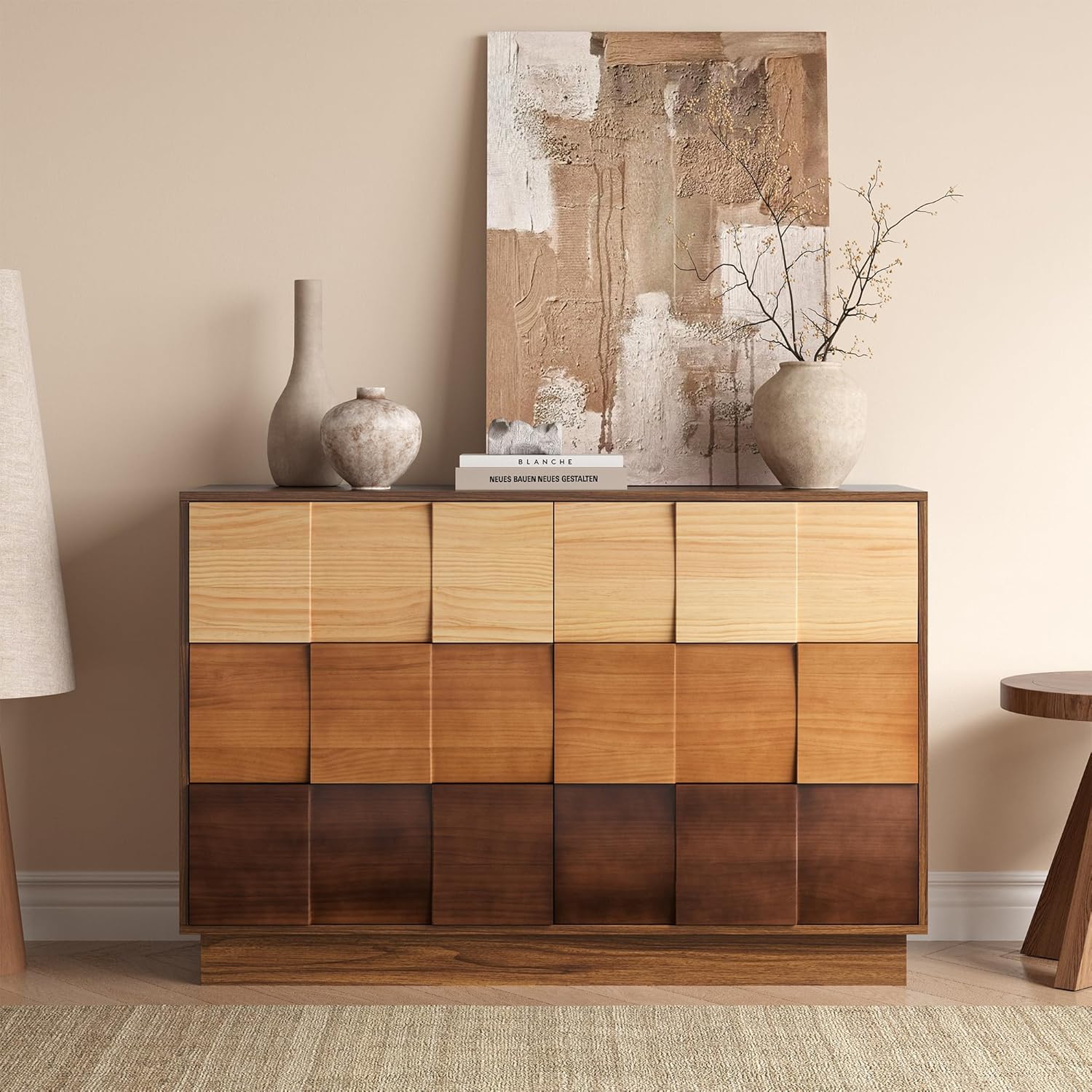 Amazon.com: Lamohome 6 Drawer Dresser with Solid Wood Drawer Fronts, 47 ...