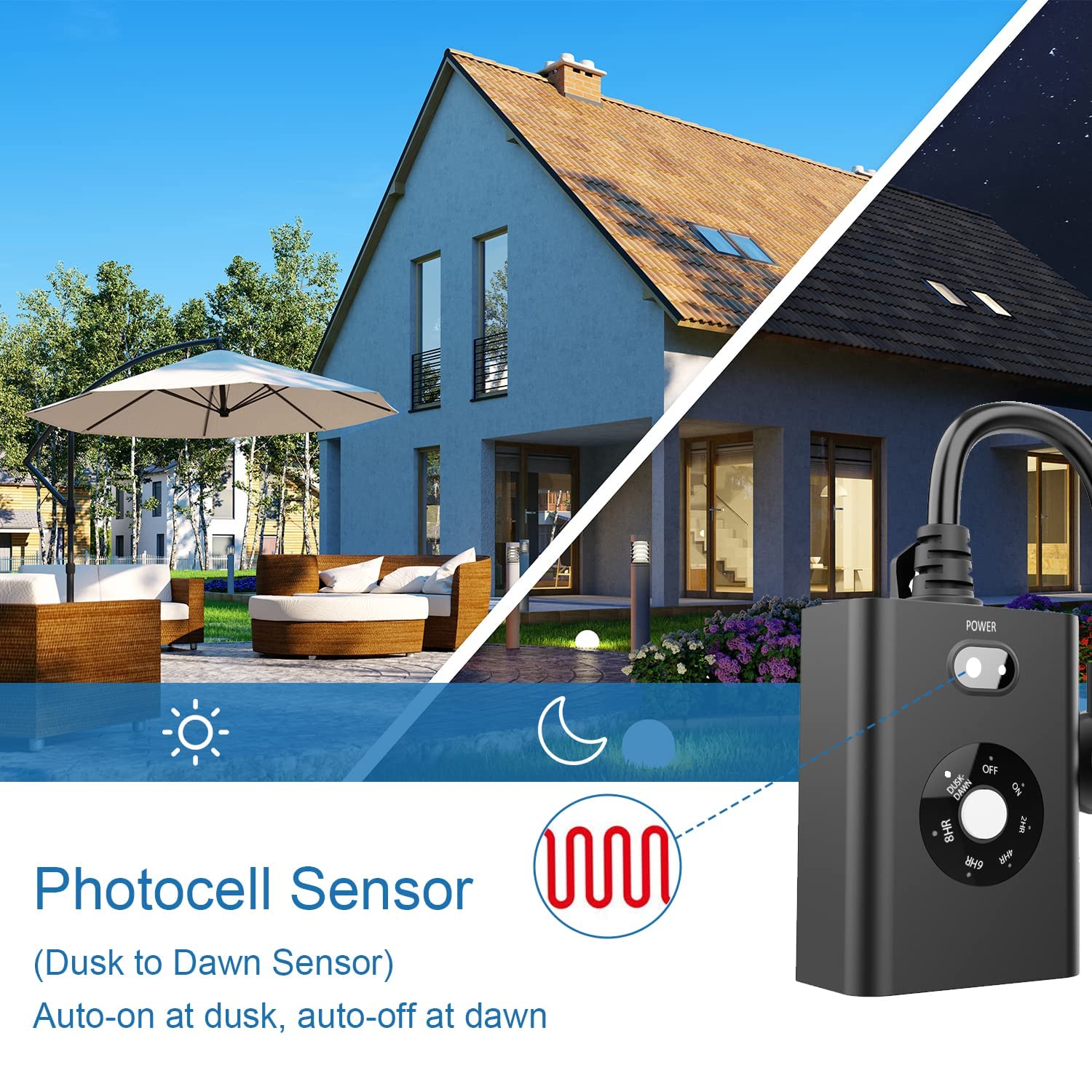 Snapklik.com : New One 2 Pack Outdoor Light Timer Waterproof, Dusk To ...