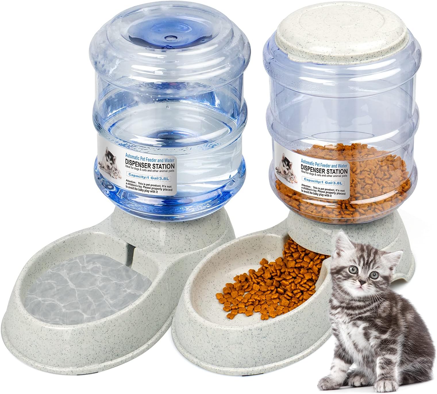 KORIMEFA Automatic Cat Feeder Dog Water Dispenser Cat Water Bowl Food ...