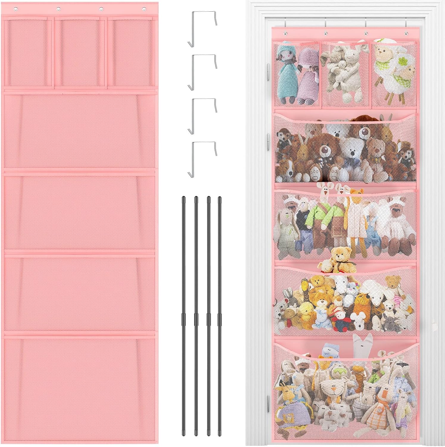 Amazon.com: Qinaoco Stuffed Animal Storage, Over The Door Organizer for ...