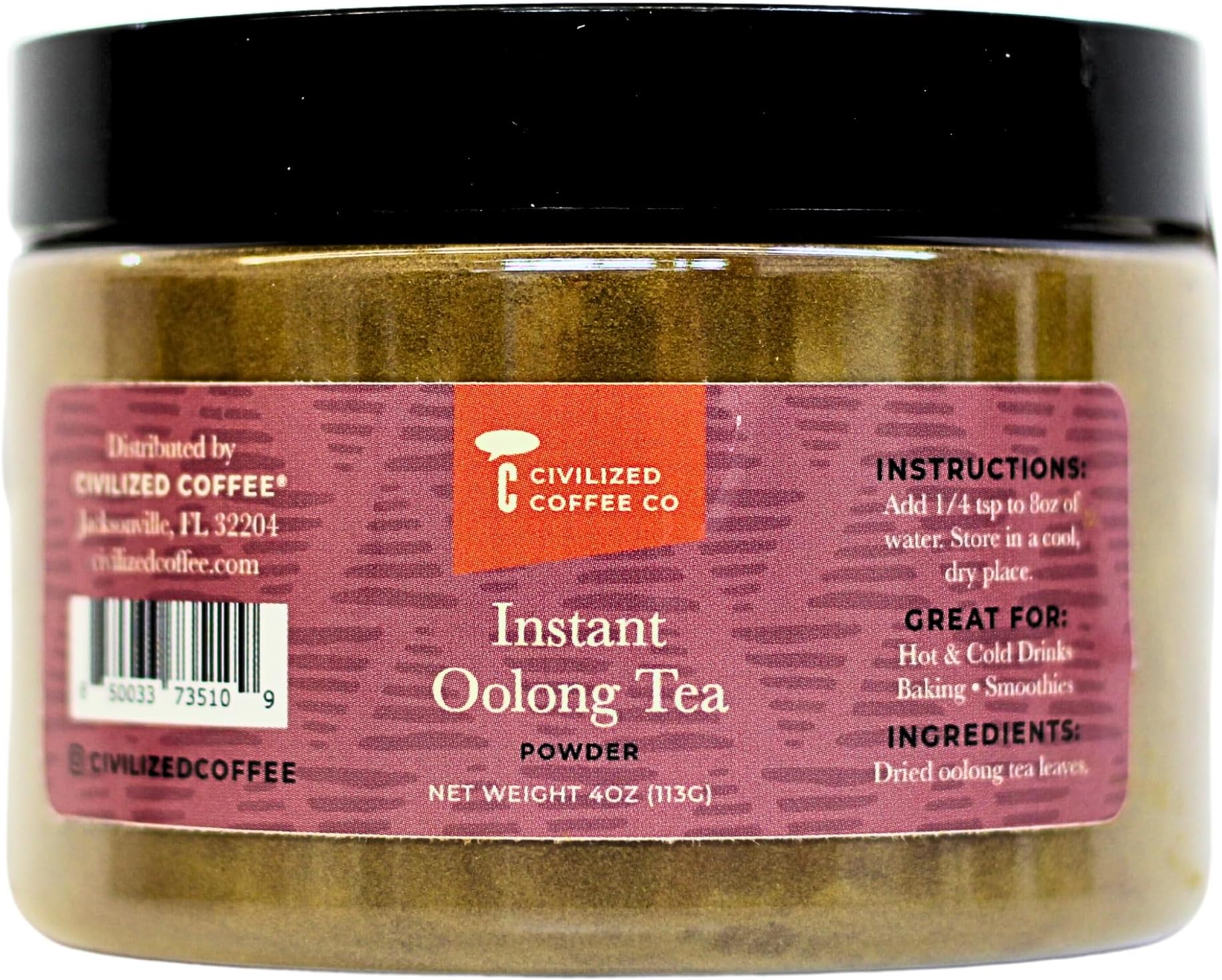 Amazon.com : TEAki Hut Instant Black Tea Powder, 4 oz, Black Tea Powder ...