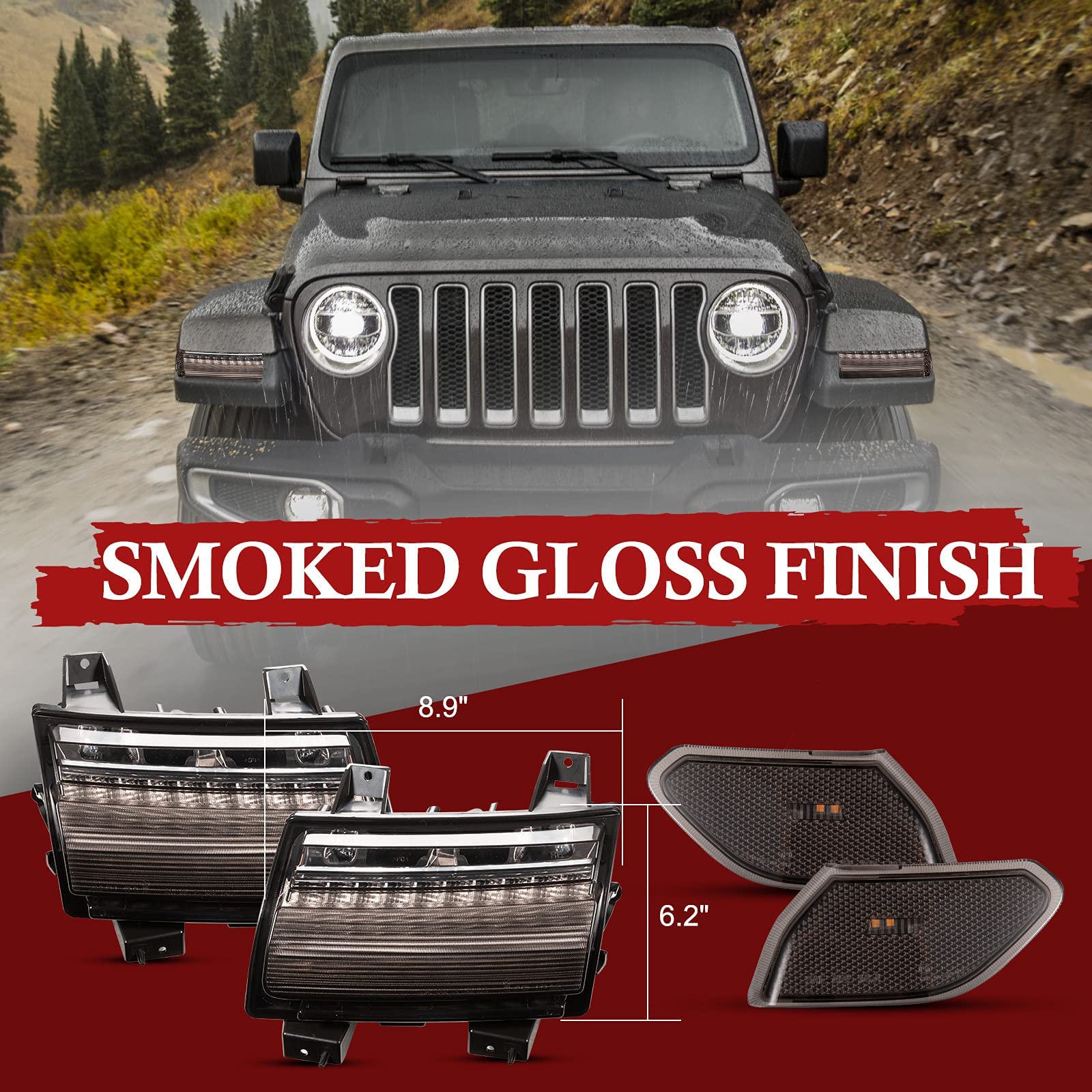 Jeep Wrangler JL Side Lights LED Side Maker Lights For Jeep Wrangler ...