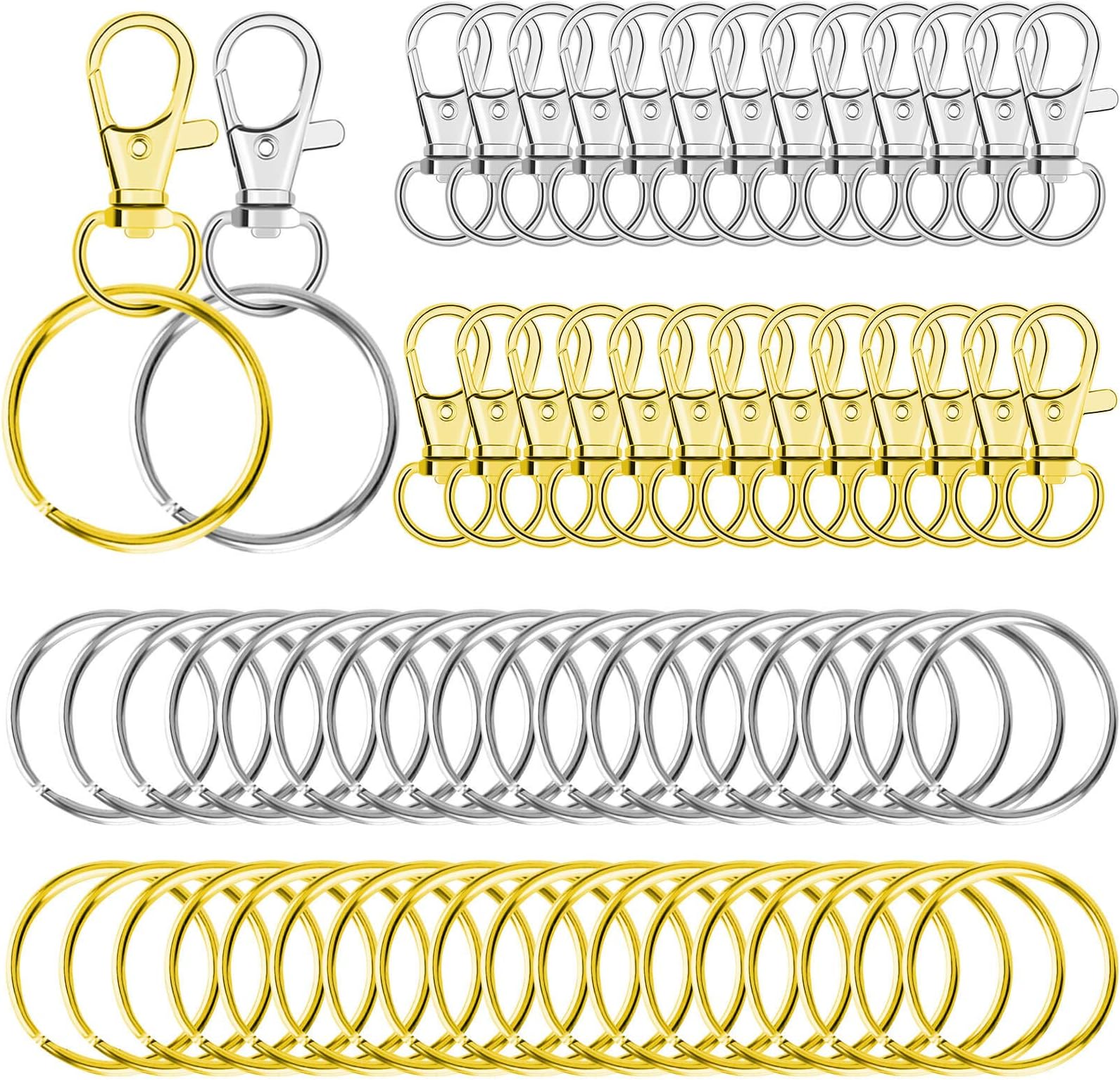 Amazon.com: 120pcs Key Chain Clip Hooks, Evatage Swivel Clasps Lanyard ...