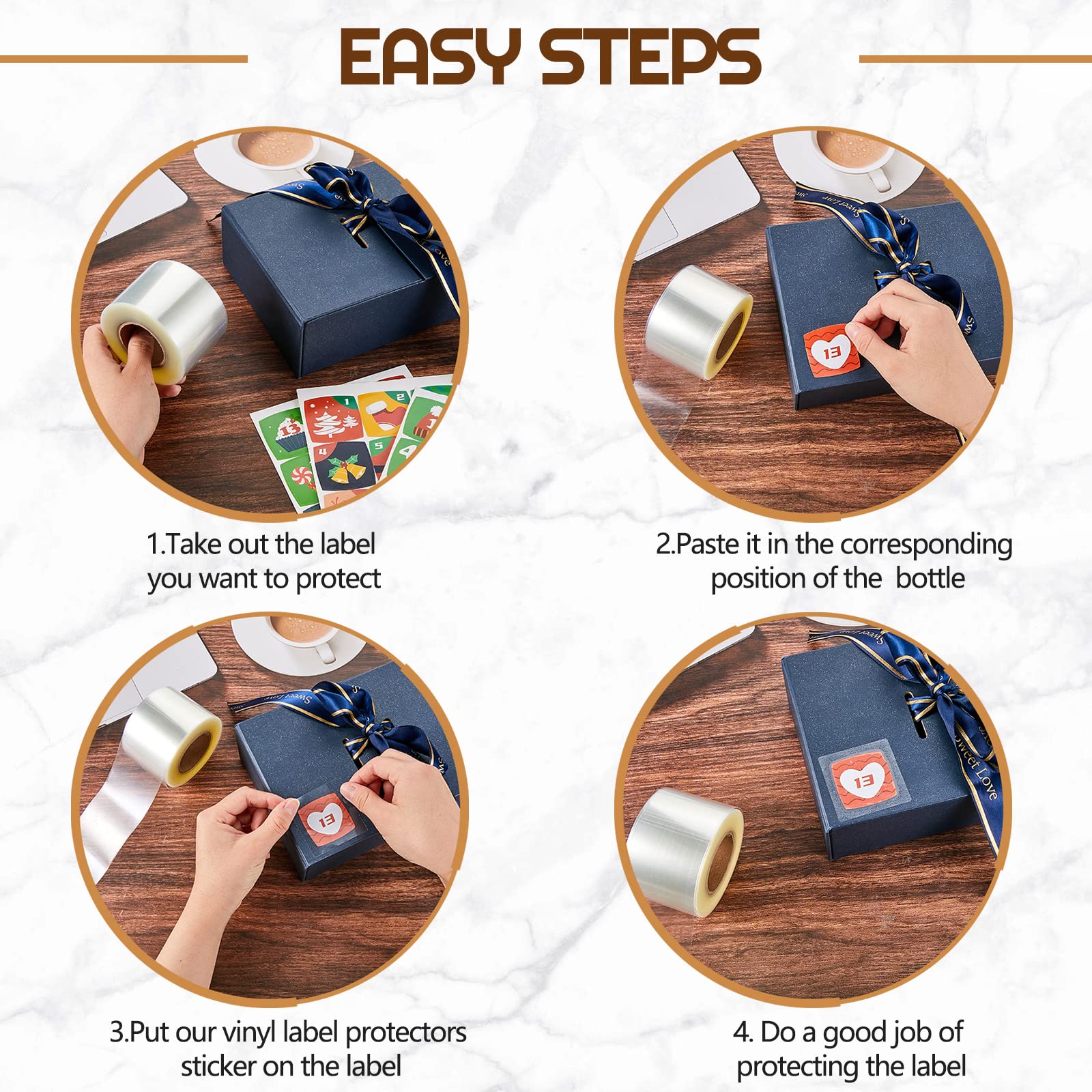 Snapklik.com : 500 Pieces Clear Labels Label Protector Clear Stickers ...