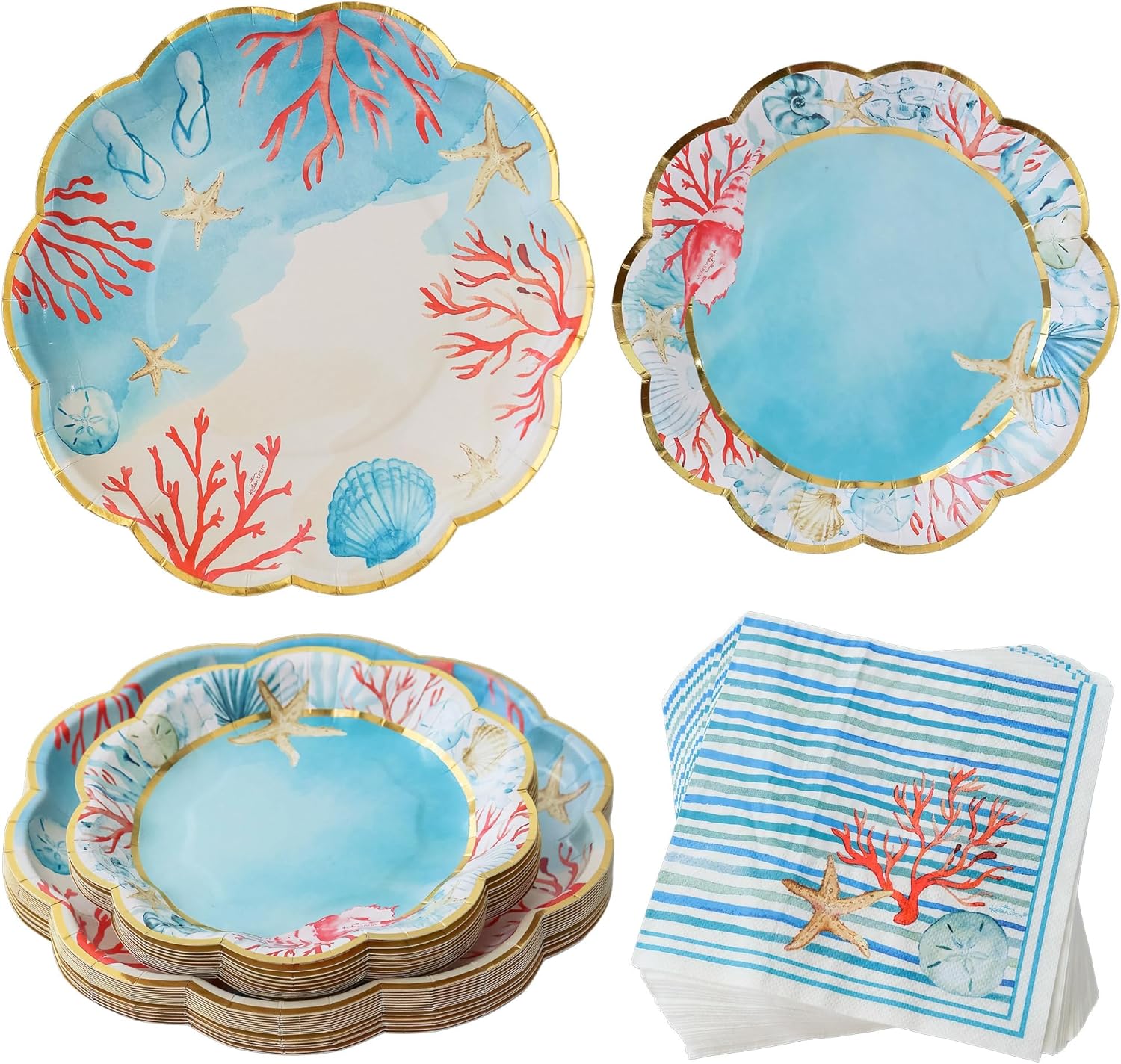 Amazon.com: Kate Aspen Beach Party Decorations - 62 Piece Coastal ...