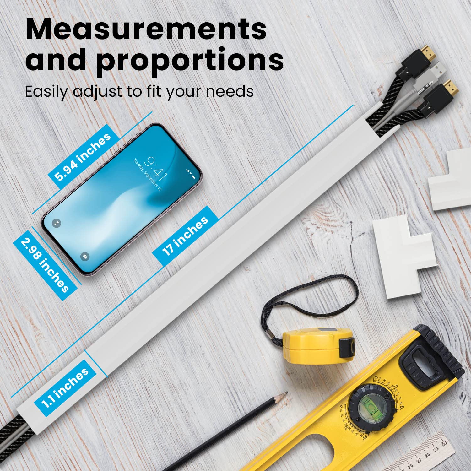 Cable Concealer on Cord Cover Wall - Paintable Cable Cover for Wire ...