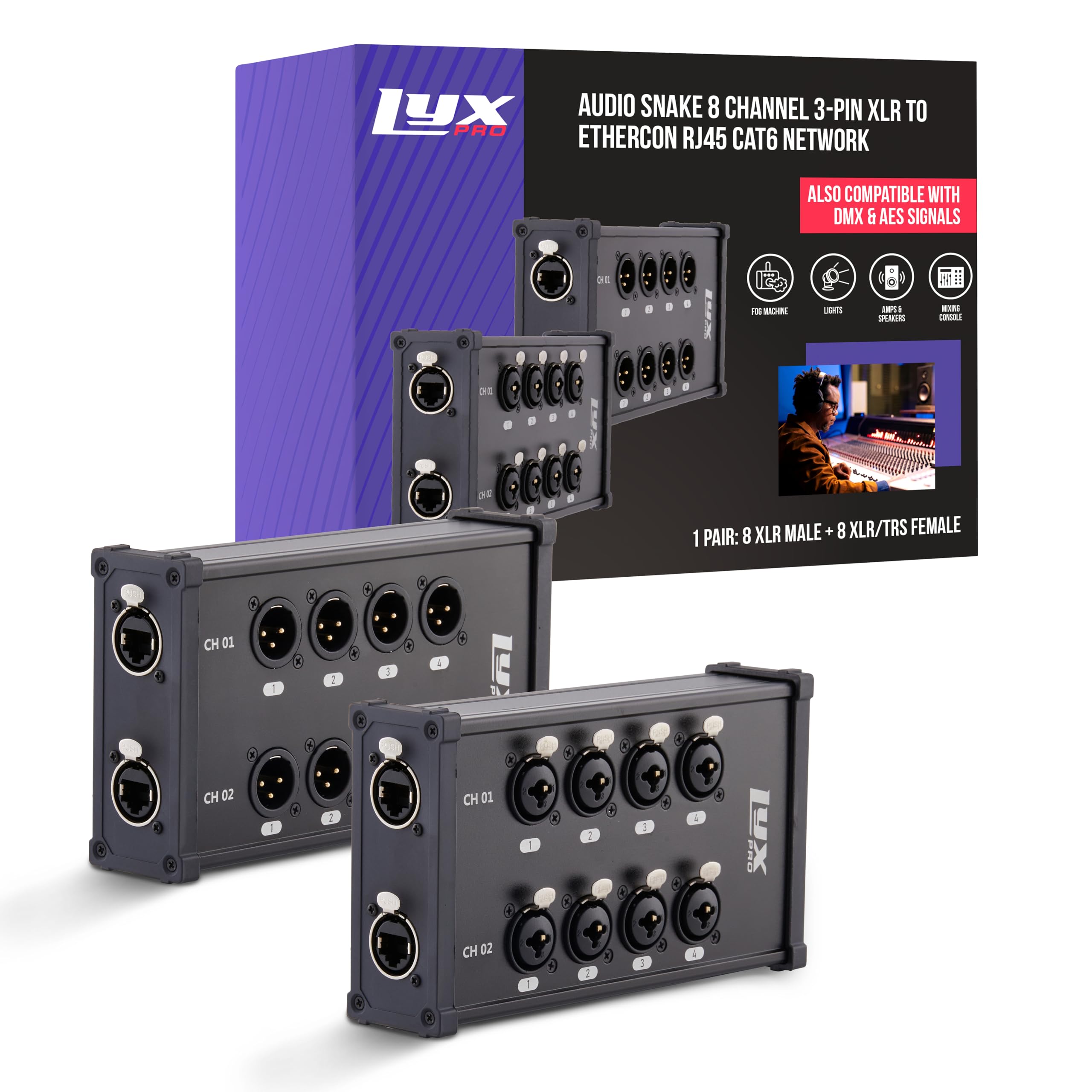 Snapklik.com : LyxPro 8-Channel Dual Input 3-Pin Multi-Network XLR/TRS ...