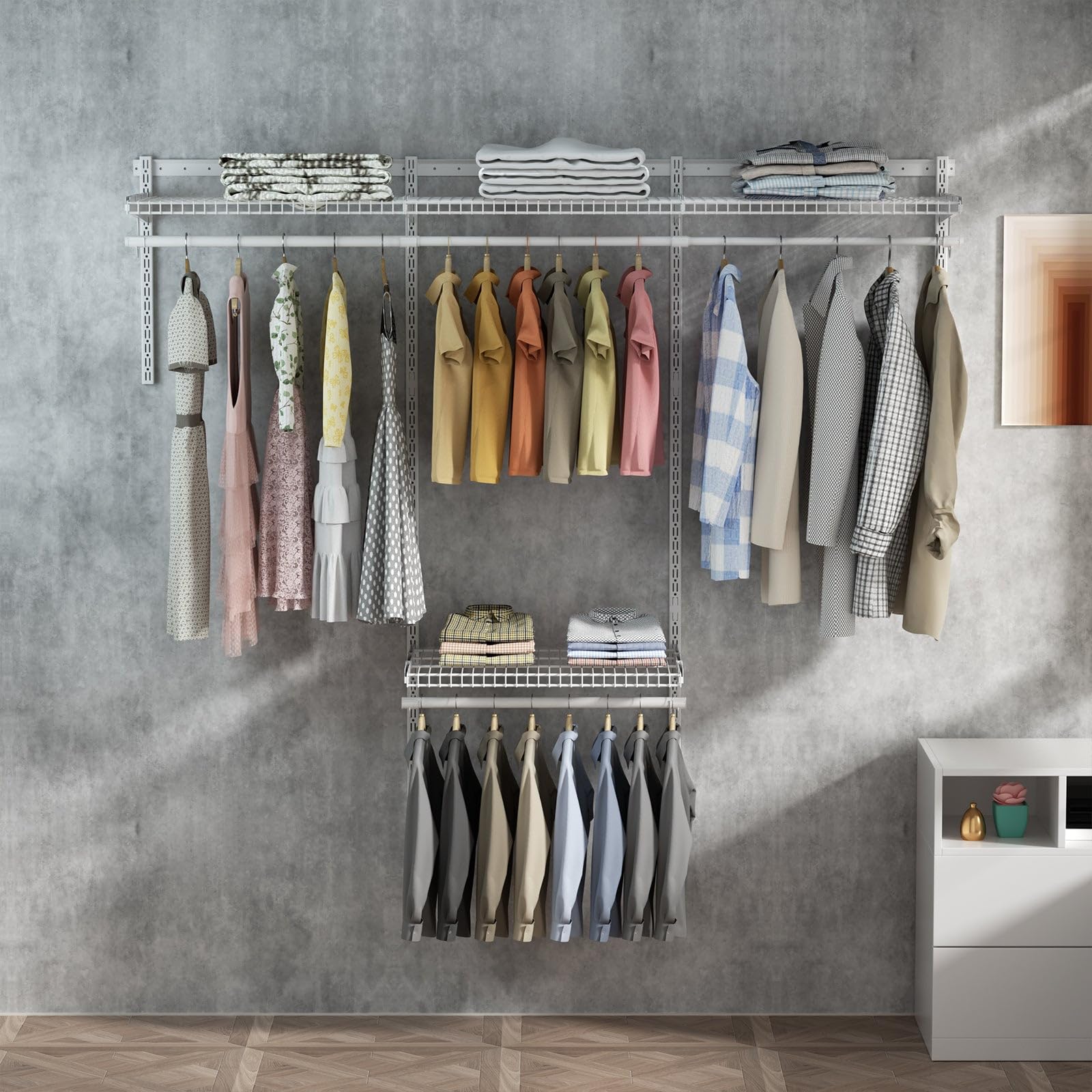 Snapklik.com : LOVMOR 4-8FT Closet Shelving System, Adjustable Metal ...