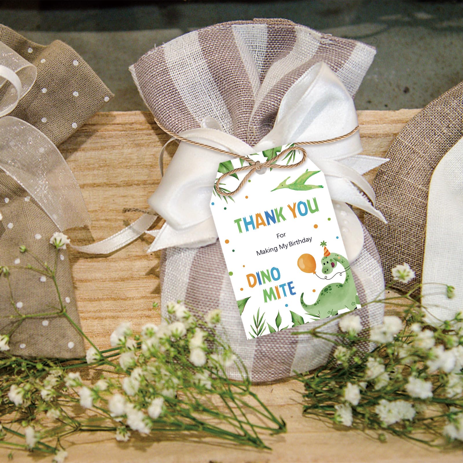Little Man Tags Editable Set Of 6 Dinosaur Birthday Thank You Tag ...