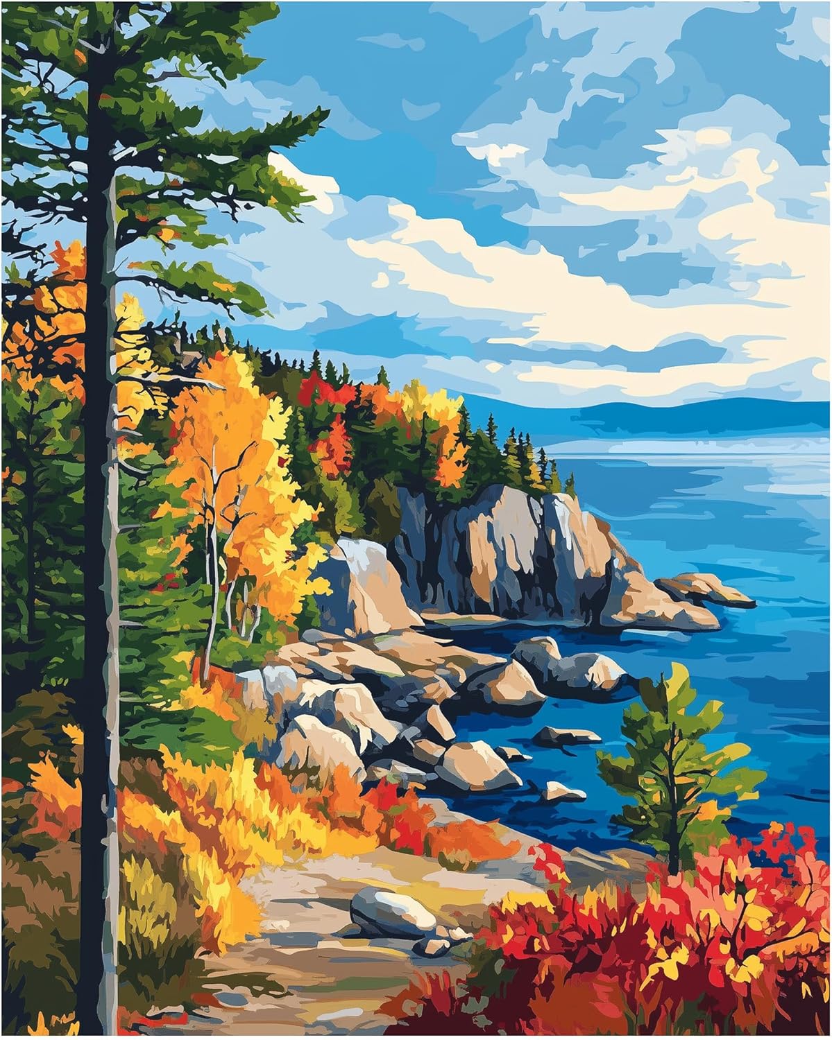 Amazon.com: Acadia National Park Paint by Number, Maine Landscape Paint ...