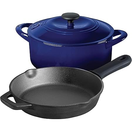 Amazon.com: Tramontina Cookware Set Essential Cast Iron 3-Piece (Blue ...