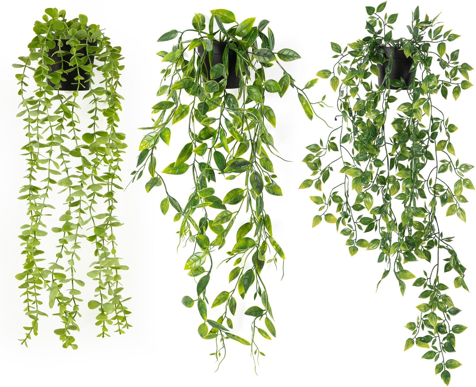 Amazon.com: Zipetatah 3PCS Artificial Hanging Plants, Faux Hanging ...
